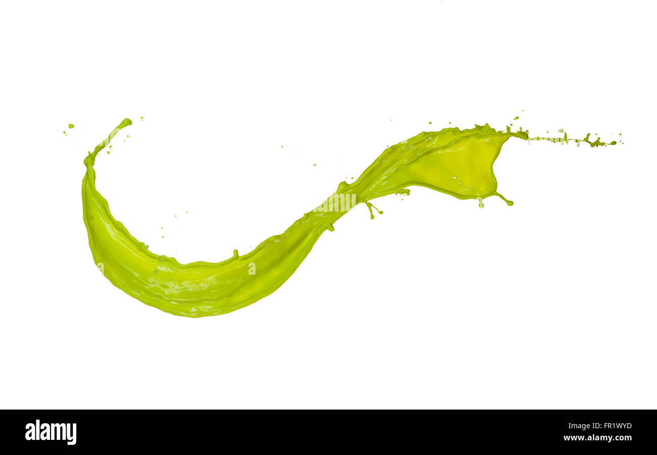 Green paint splash, isolated on white background Stock Photo - Alamy