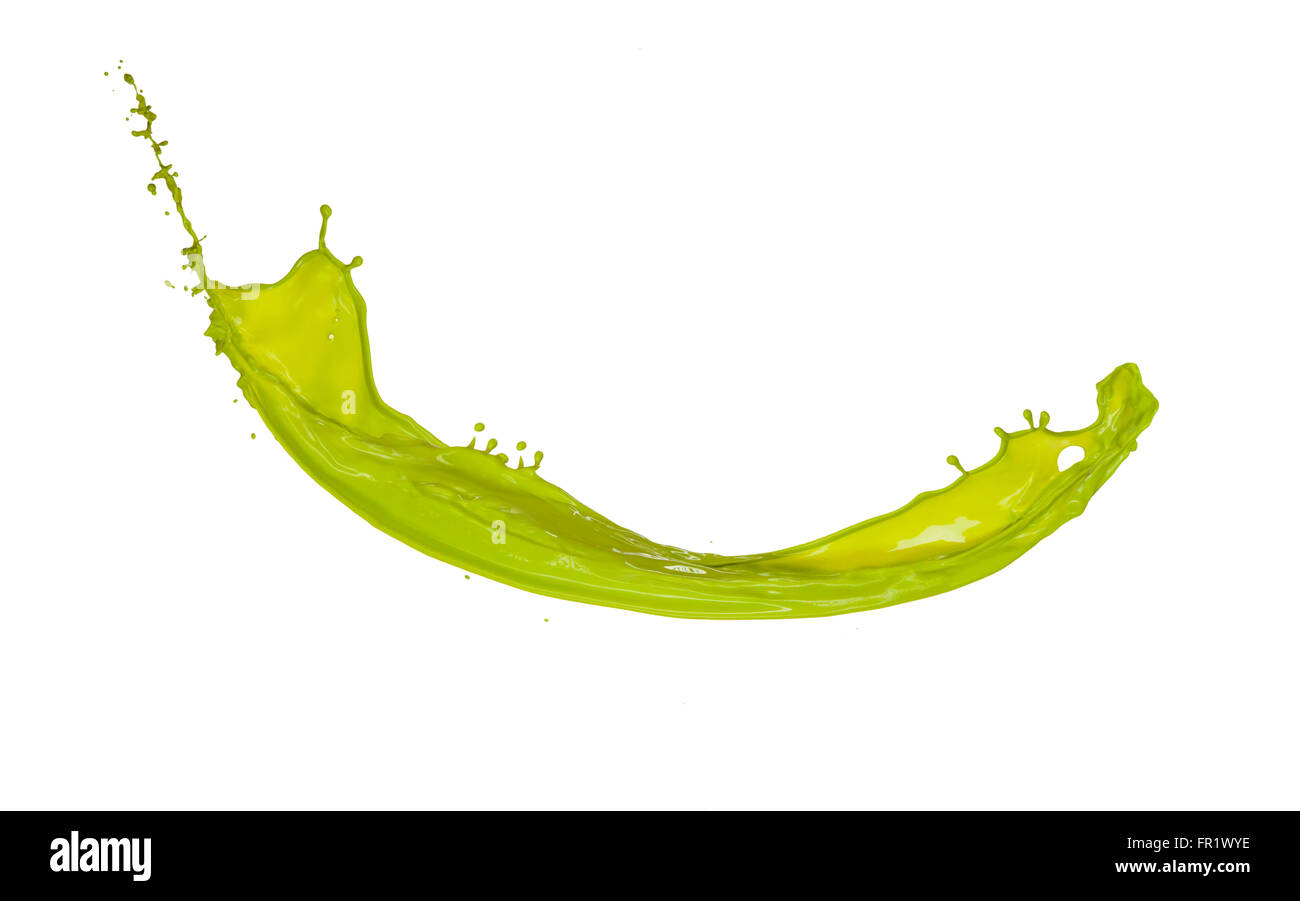Green paint splash, isolated on white background Stock Photo - Alamy