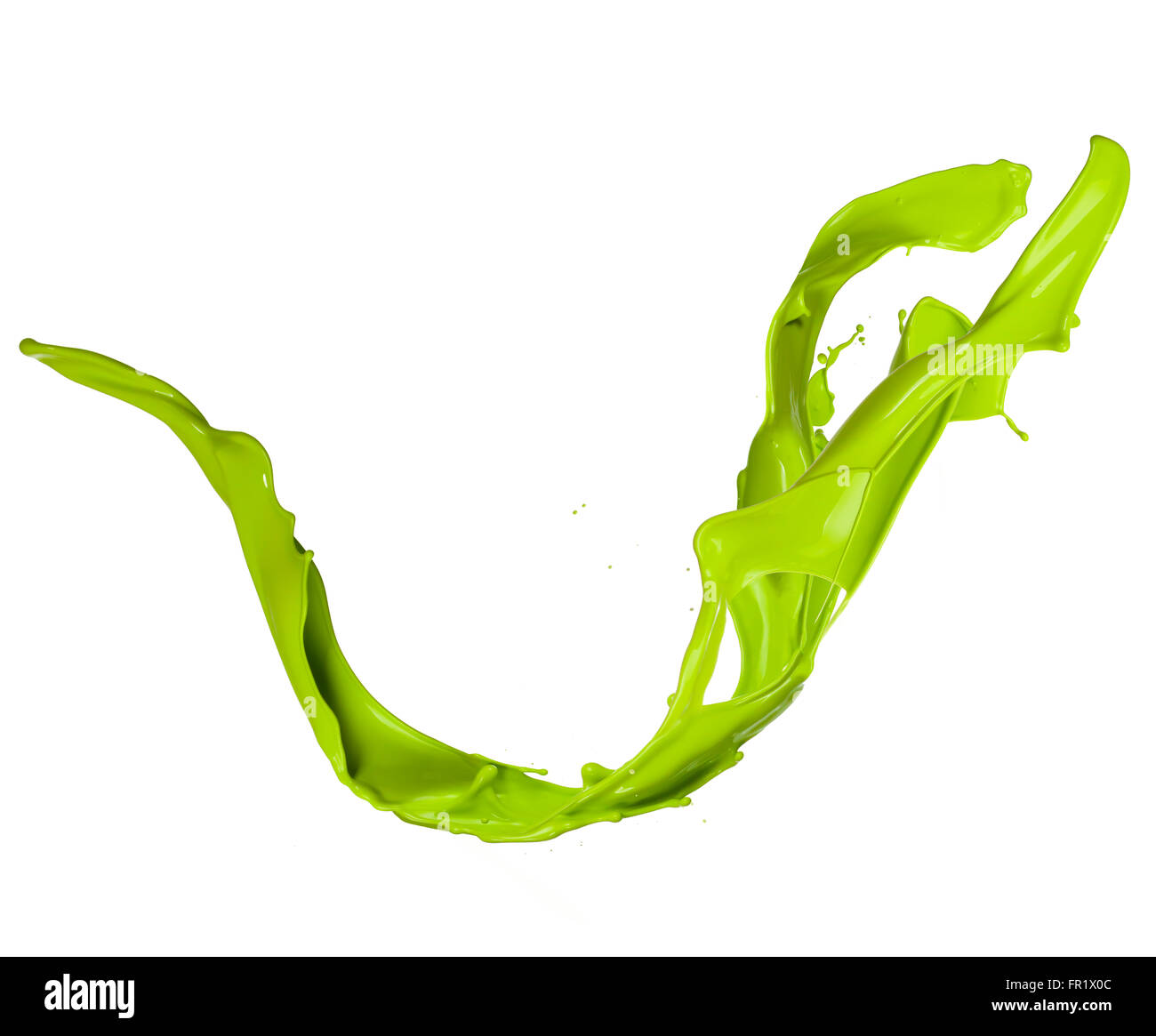 Green paint splash, isolated on white background Stock Photo - Alamy