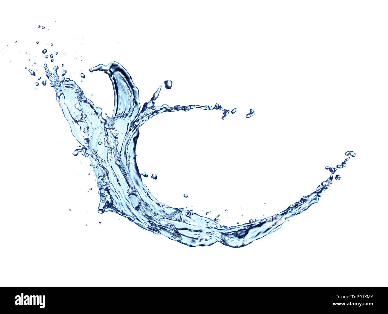 Blue water splash isolated on white background Stock Photo - Alamy