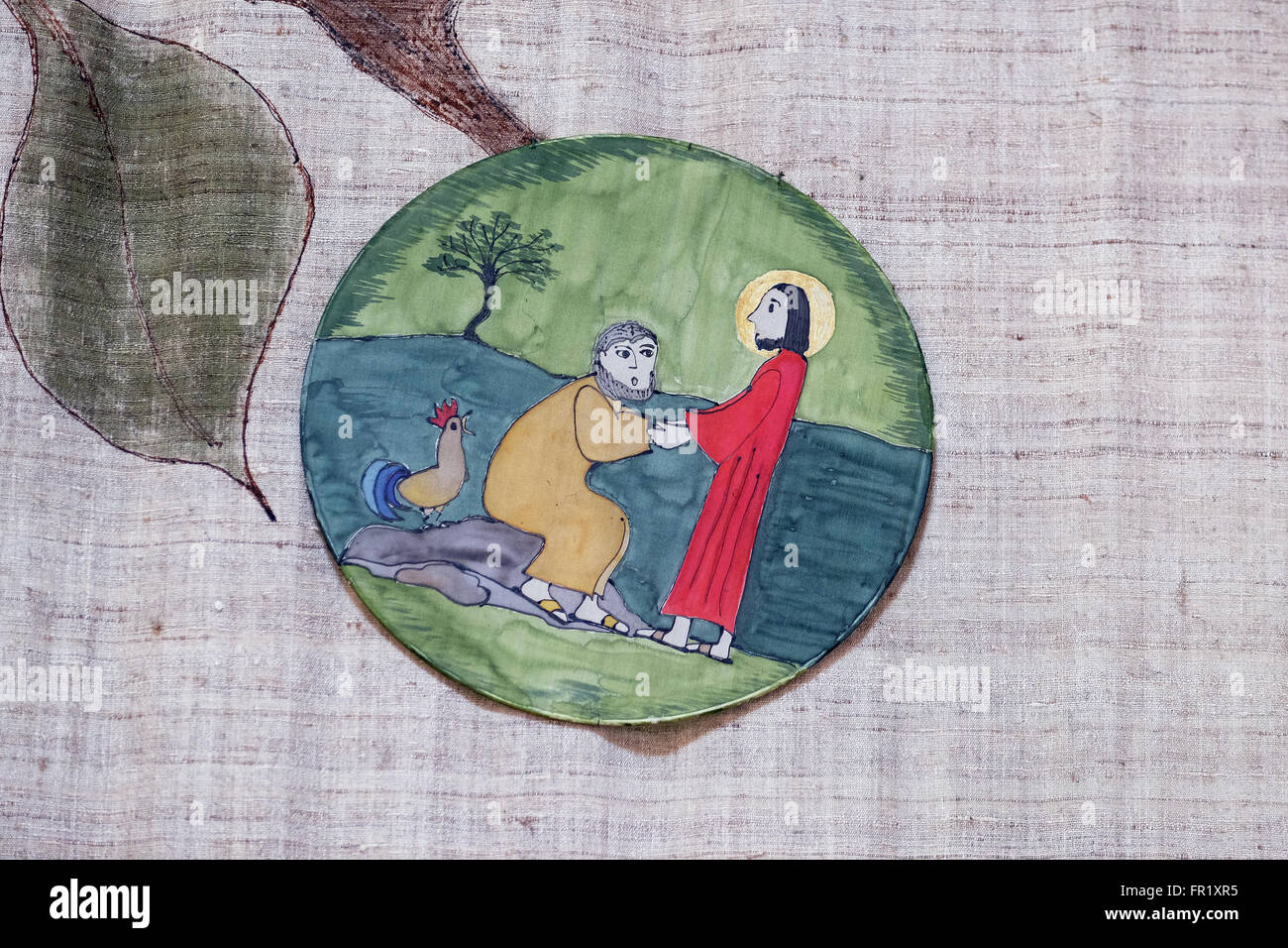 Peter denies Jesus before the rooster crows three times, Church of St ...