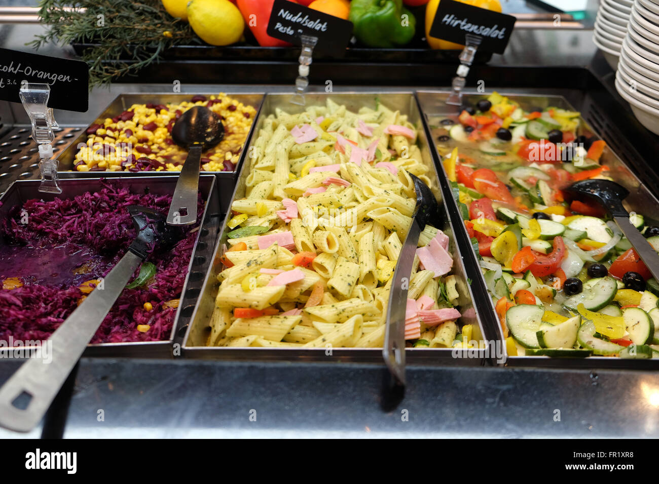 Vegetable salad bar buffet restaurant hi-res stock photography and ...