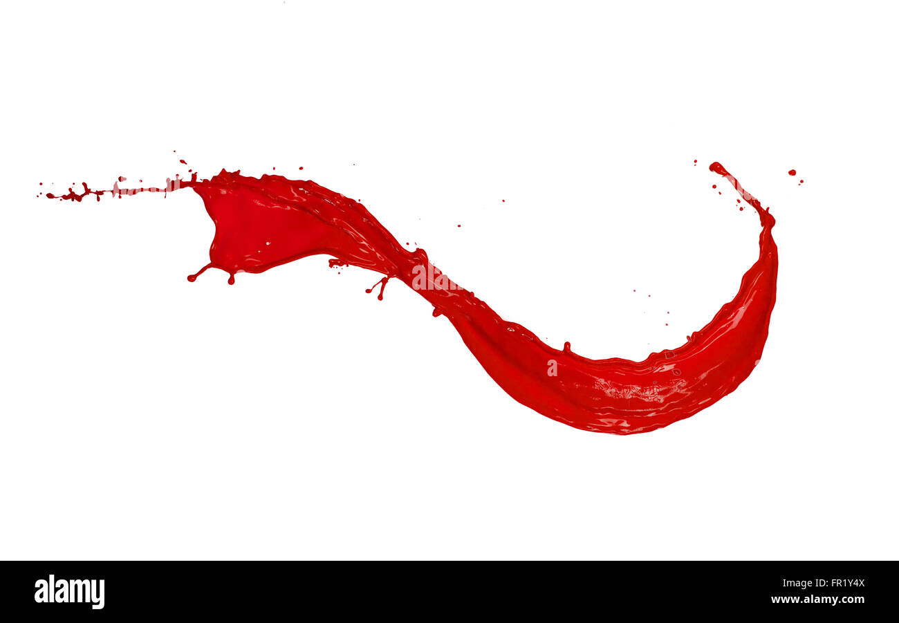 Red paint splash, isolated on white background Stock Photo - Alamy