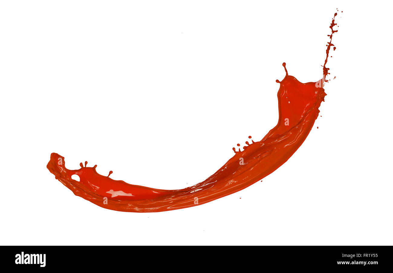 Red paint splash, isolated on white background Stock Photo - Alamy