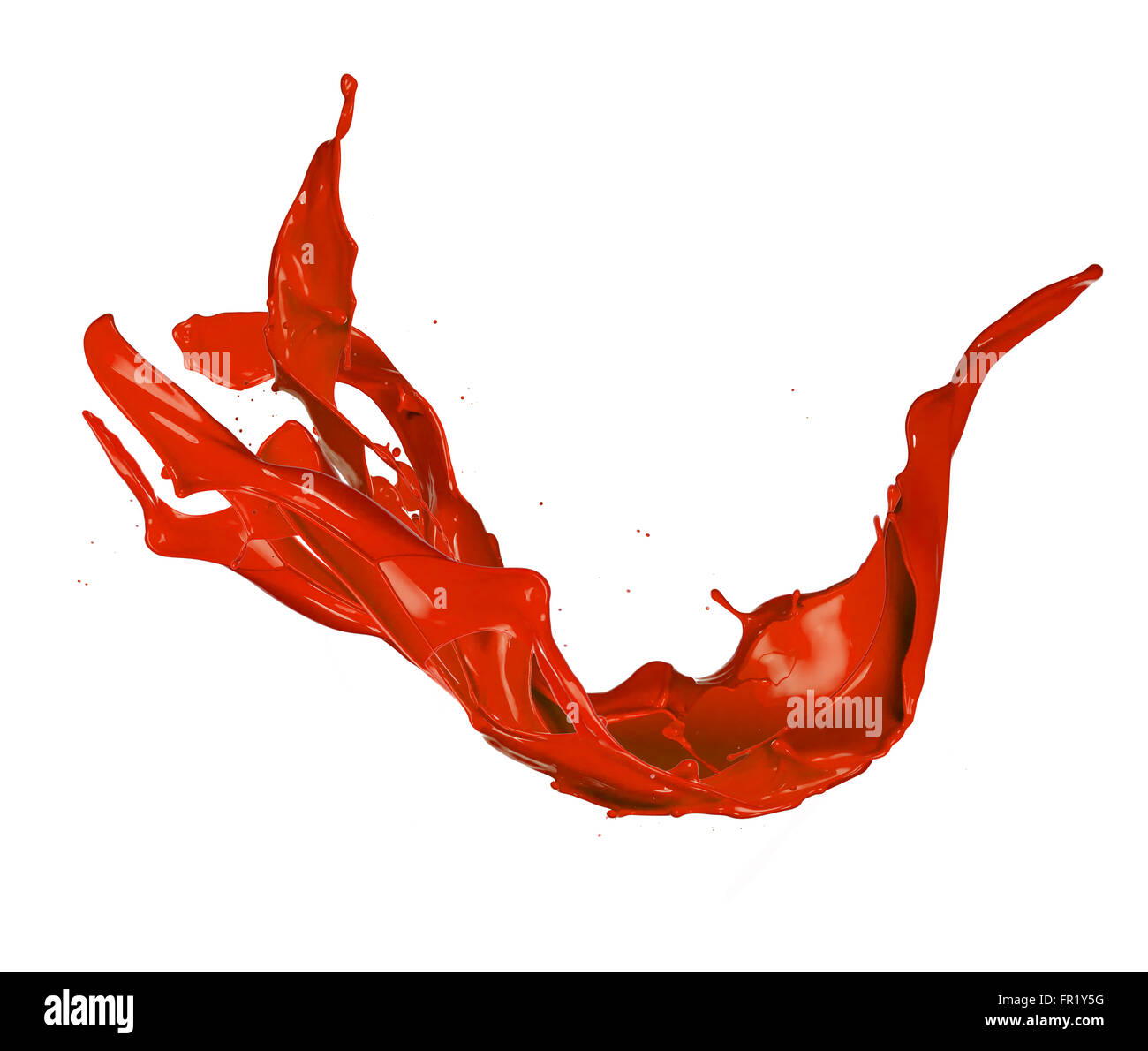 Red paint splash, isolated on white background Stock Photo - Alamy
