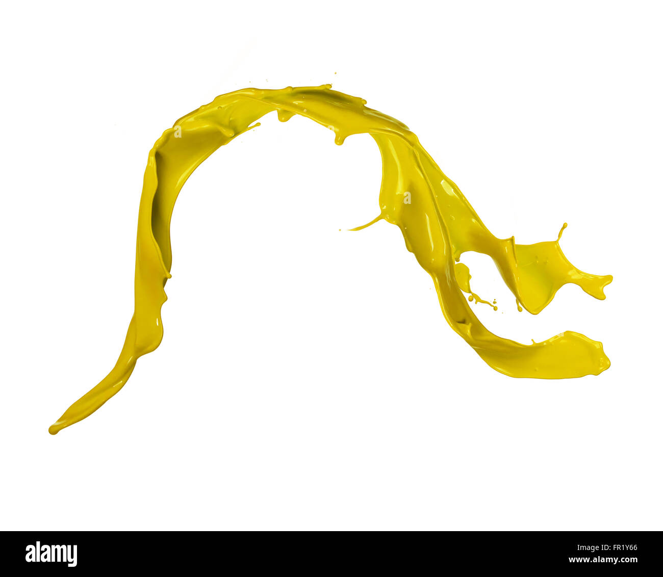 Yellow paint splash, isolated on white background Stock Photo - Alamy