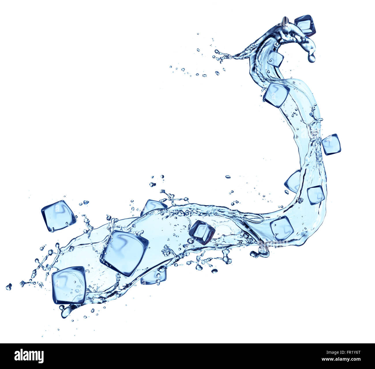 Ice drop with water splash hi-res stock photography and images - Alamy