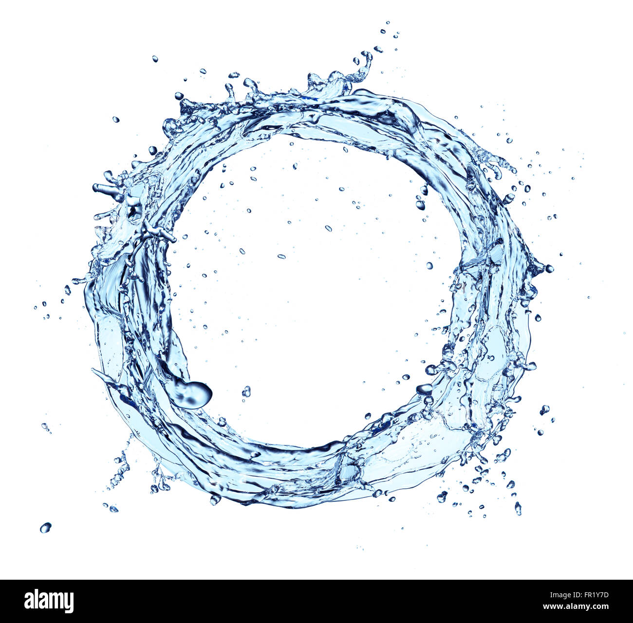 Water splash circle isolated on white background Stock Photo - Alamy