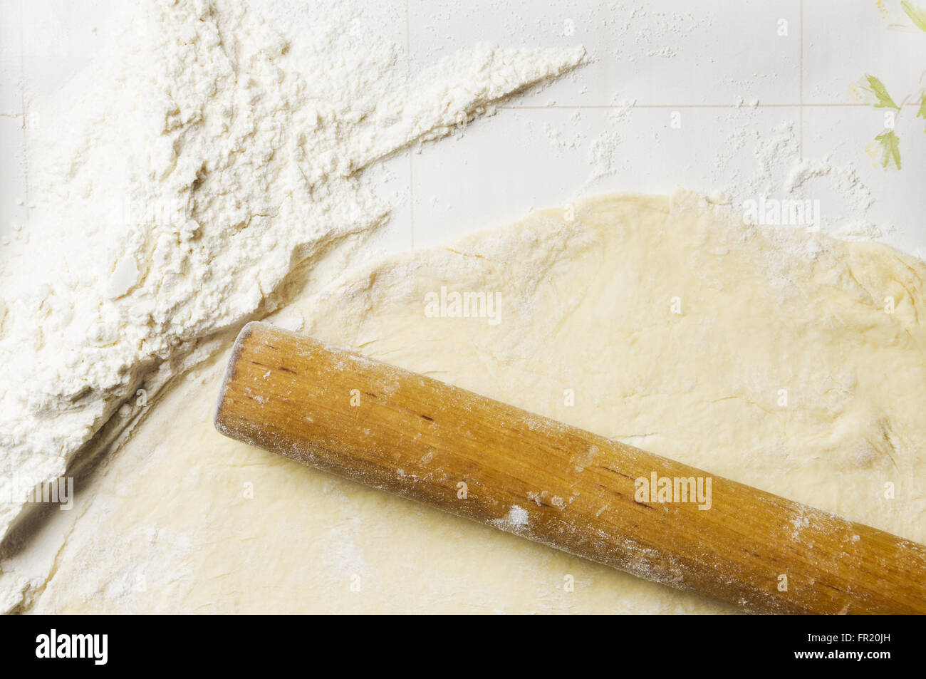 Woman kneading dough on table hi-res stock photography and images - Alamy