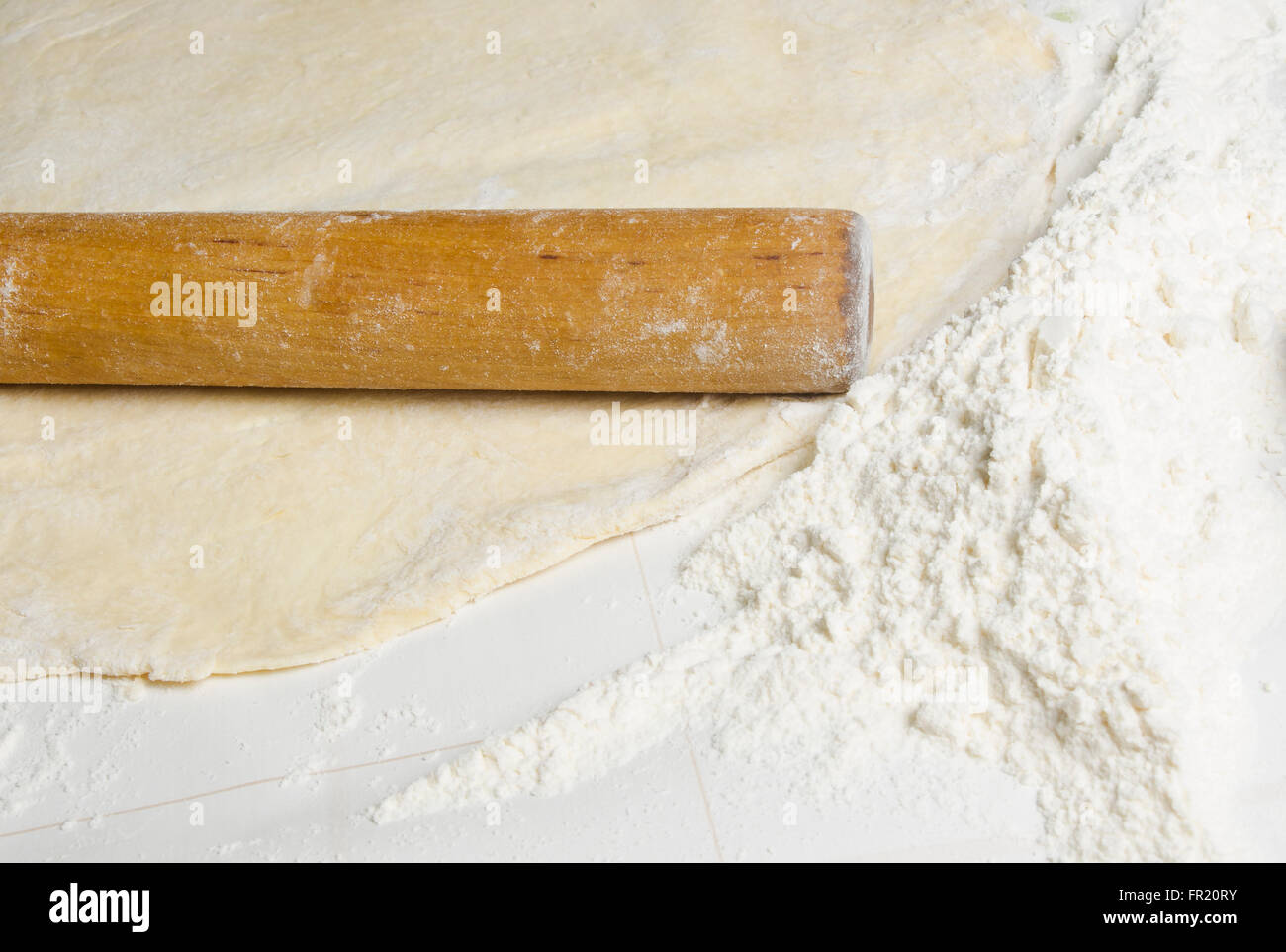 Woman kneading dough on table hi-res stock photography and images - Alamy