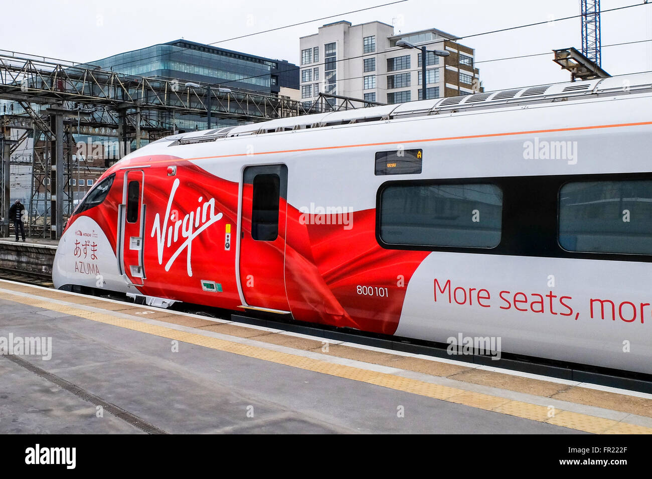 New IEP Virgin Train 800101 in Virgin colours at London Kings Cross ...