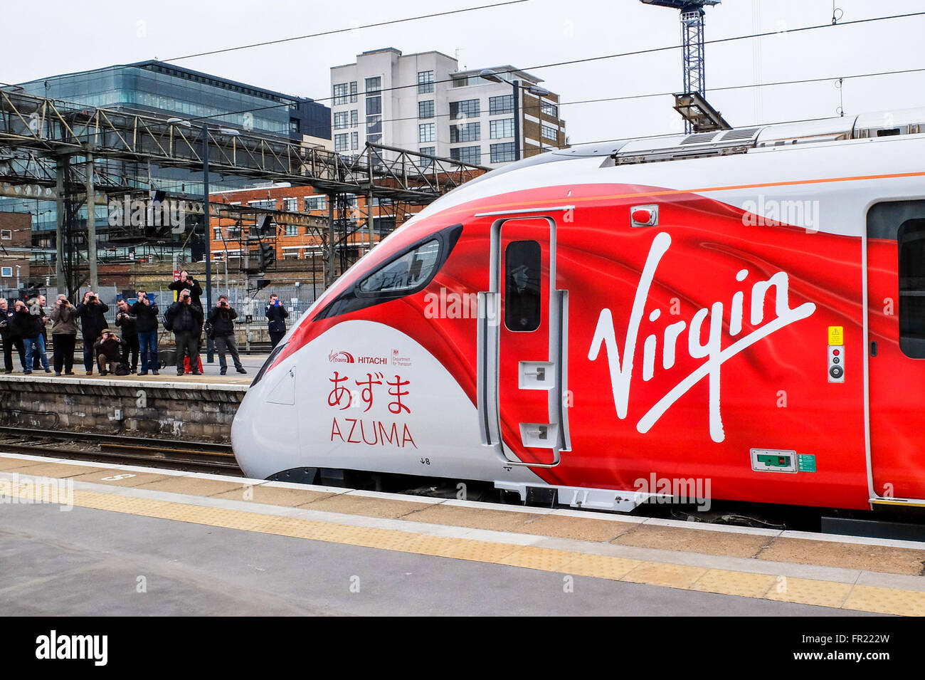 New IEP Virgin Train 800101 in Virgin colours at London Kings Cross ...
