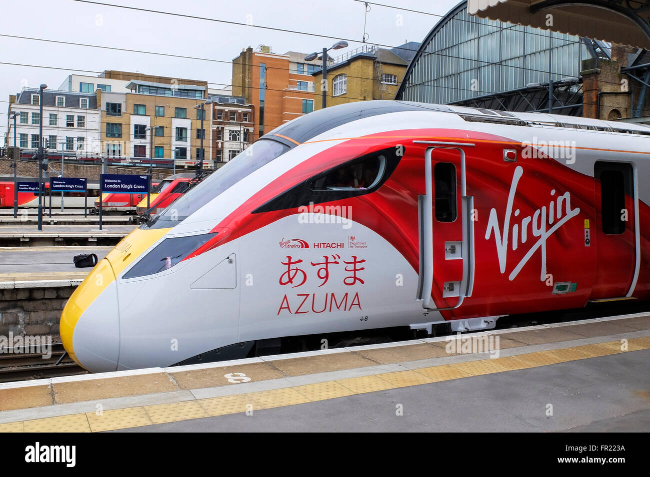 New IEP Virgin Train 800101 in Virgin colours at London Kings Cross ...