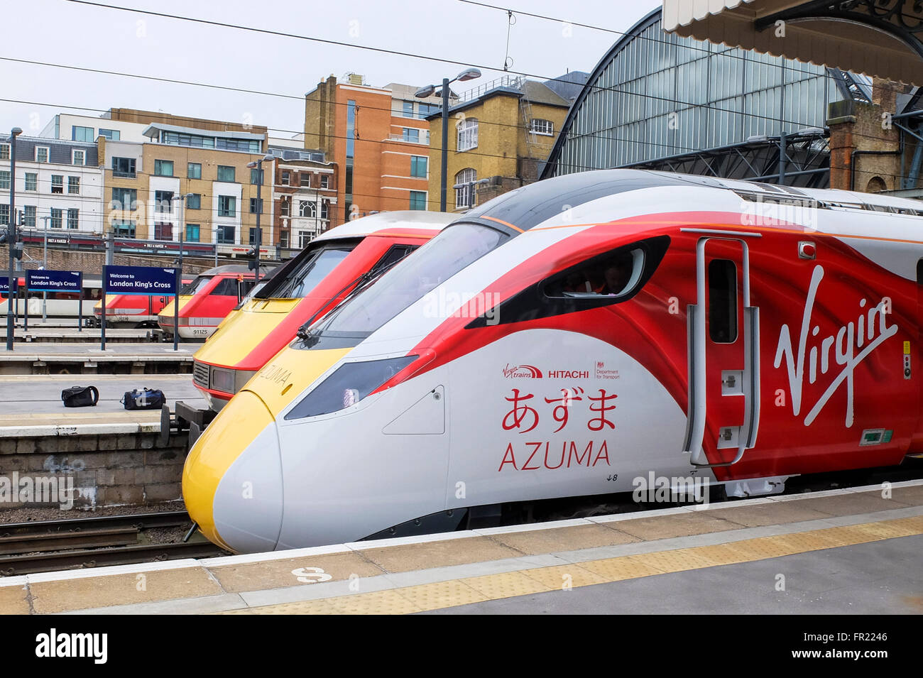 New IEP Virgin Train 800101 in Virgin colours at London Kings Cross ...