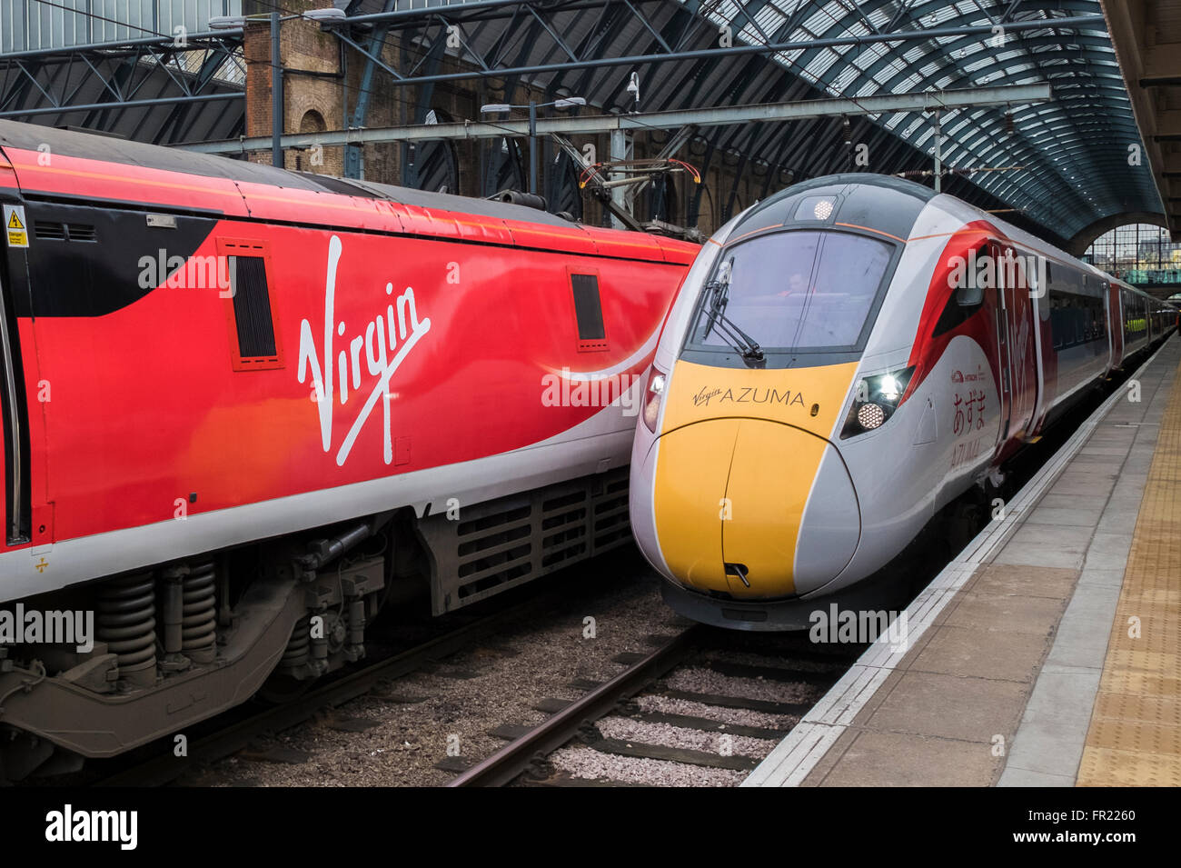 New IEP Virgin Train 800101 in Virgin colours at London Kings Cross ...