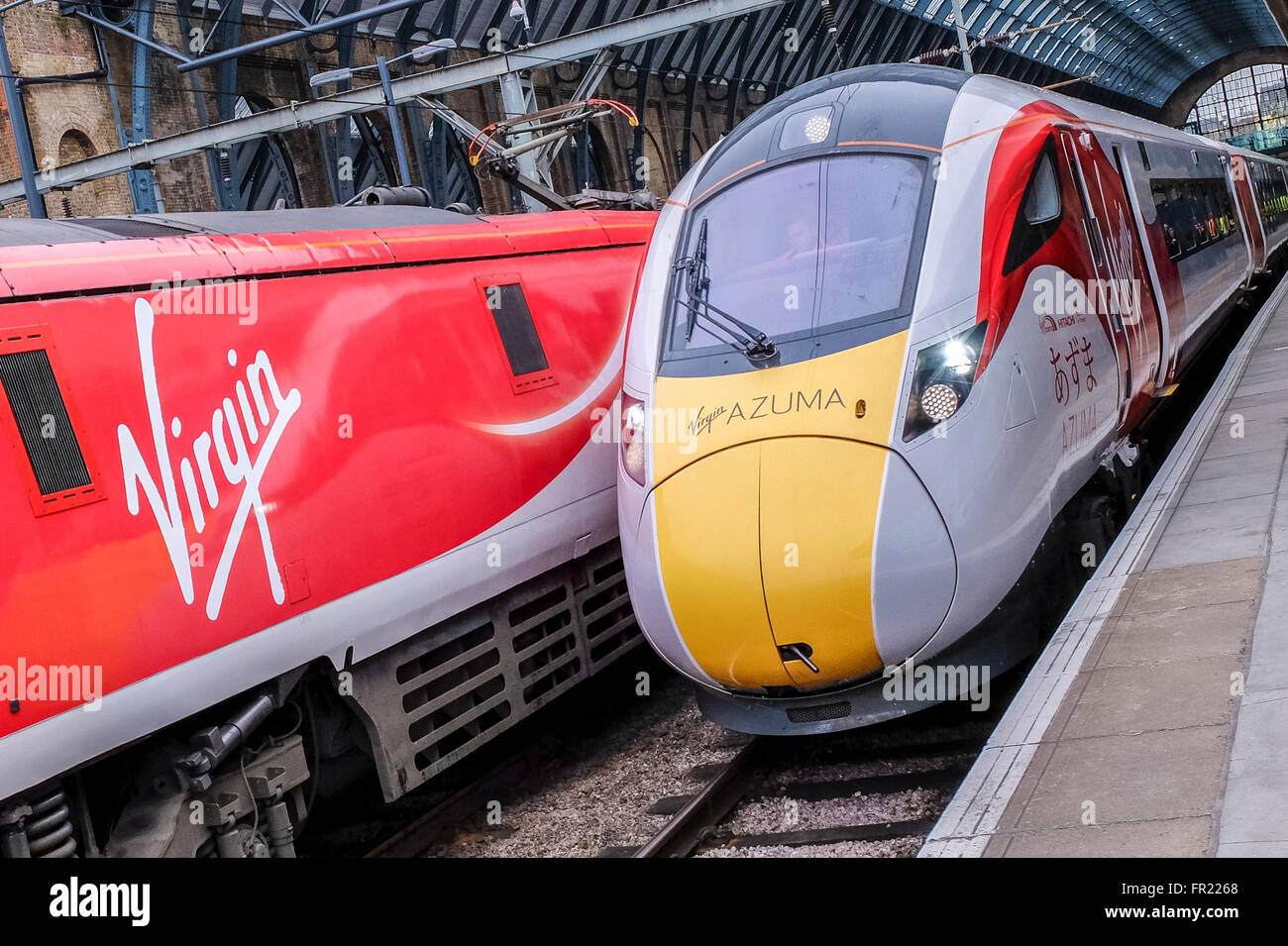 New IEP Virgin Train 800101 in Virgin colours at London Kings Cross ...