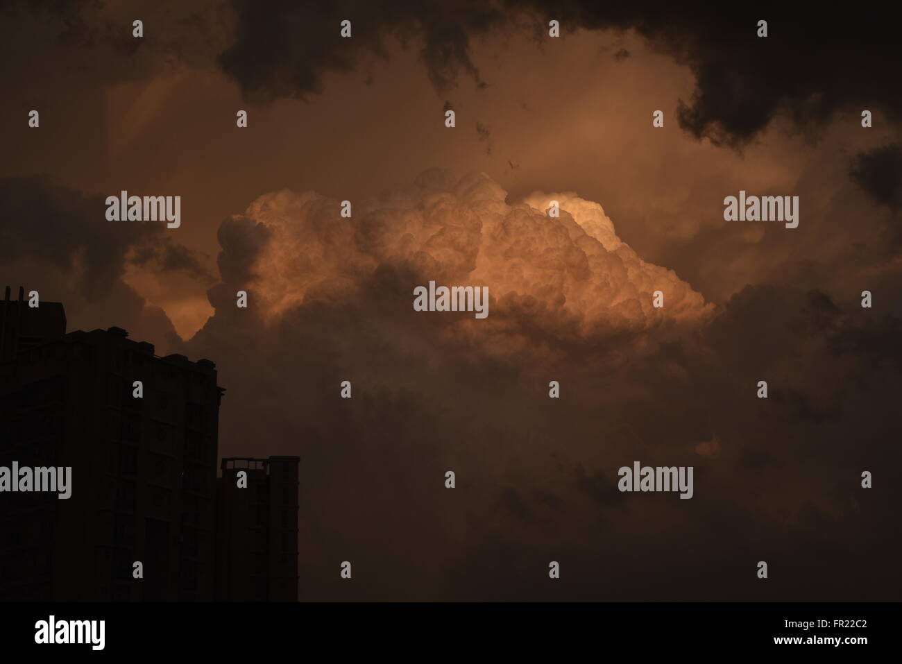 cloud, sunset cloud before heavy rain Stock Photo - Alamy