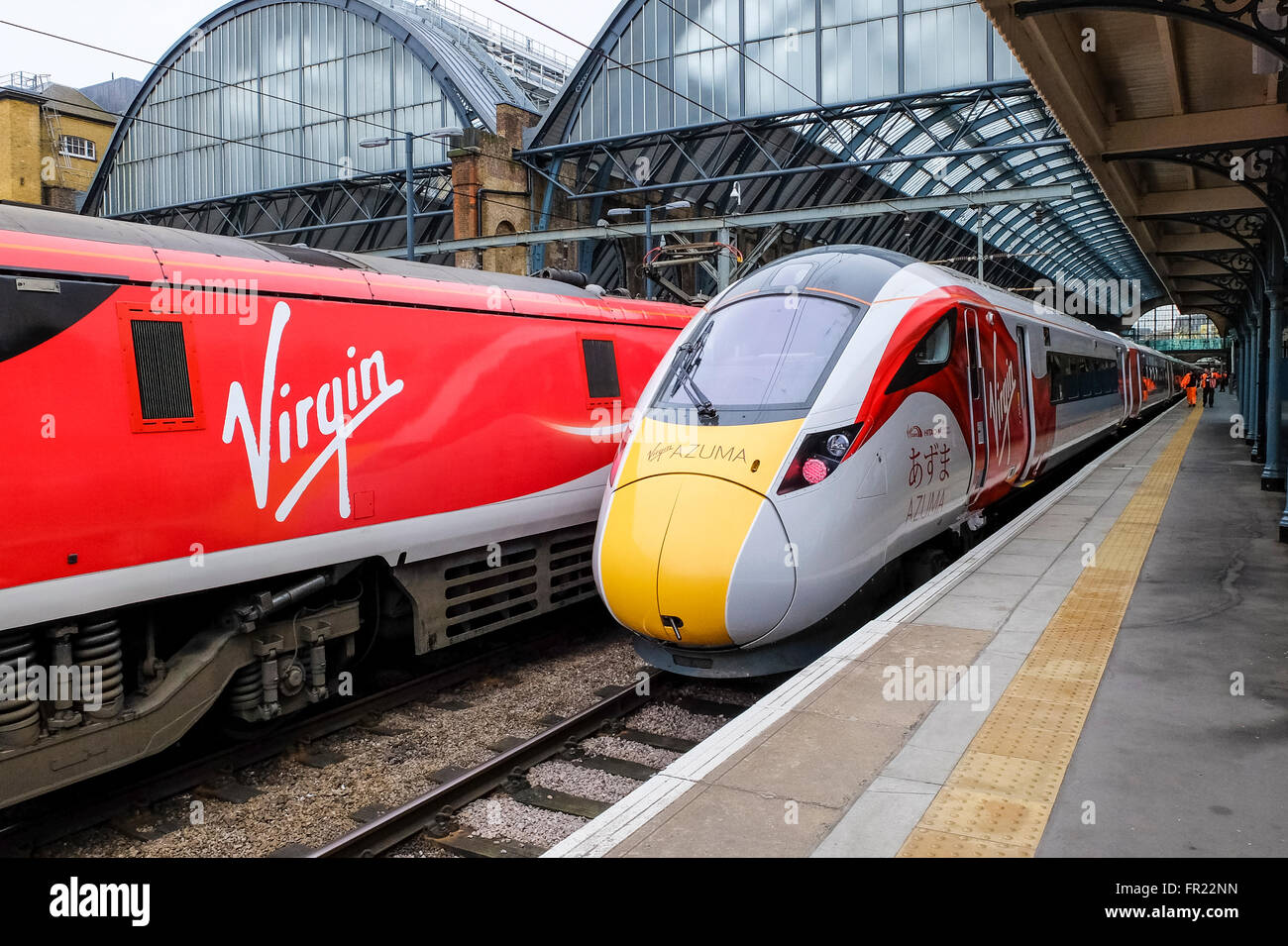 New IEP Virgin Train 800101 in Virgin colours at London Kings Cross ...