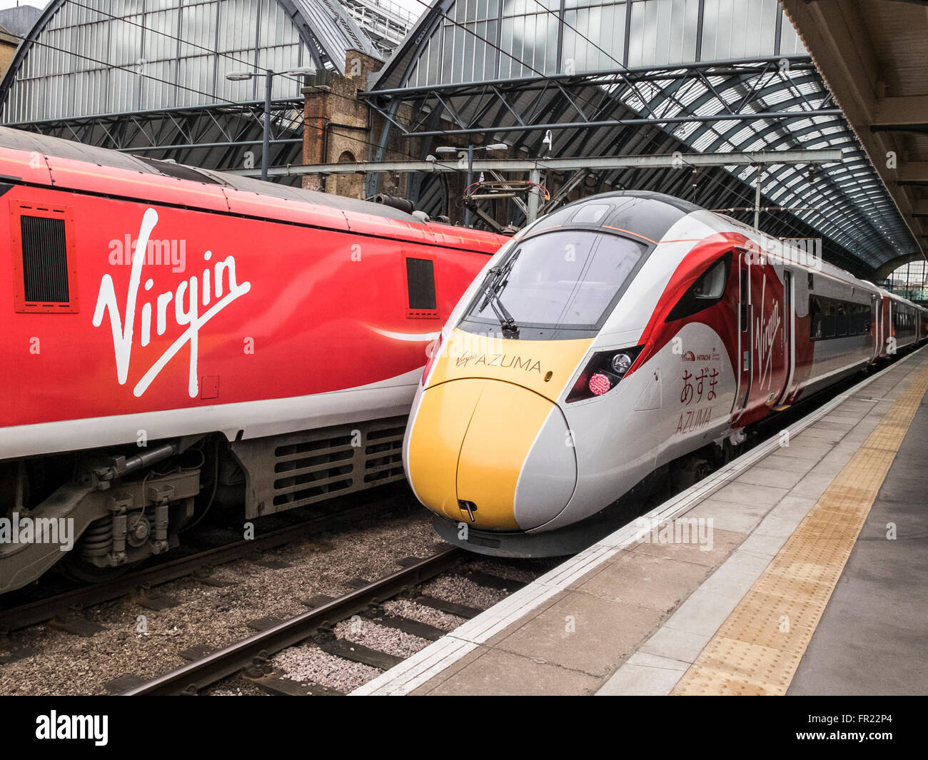 New IEP Virgin Train 800101 in Virgin colours at London Kings Cross ...