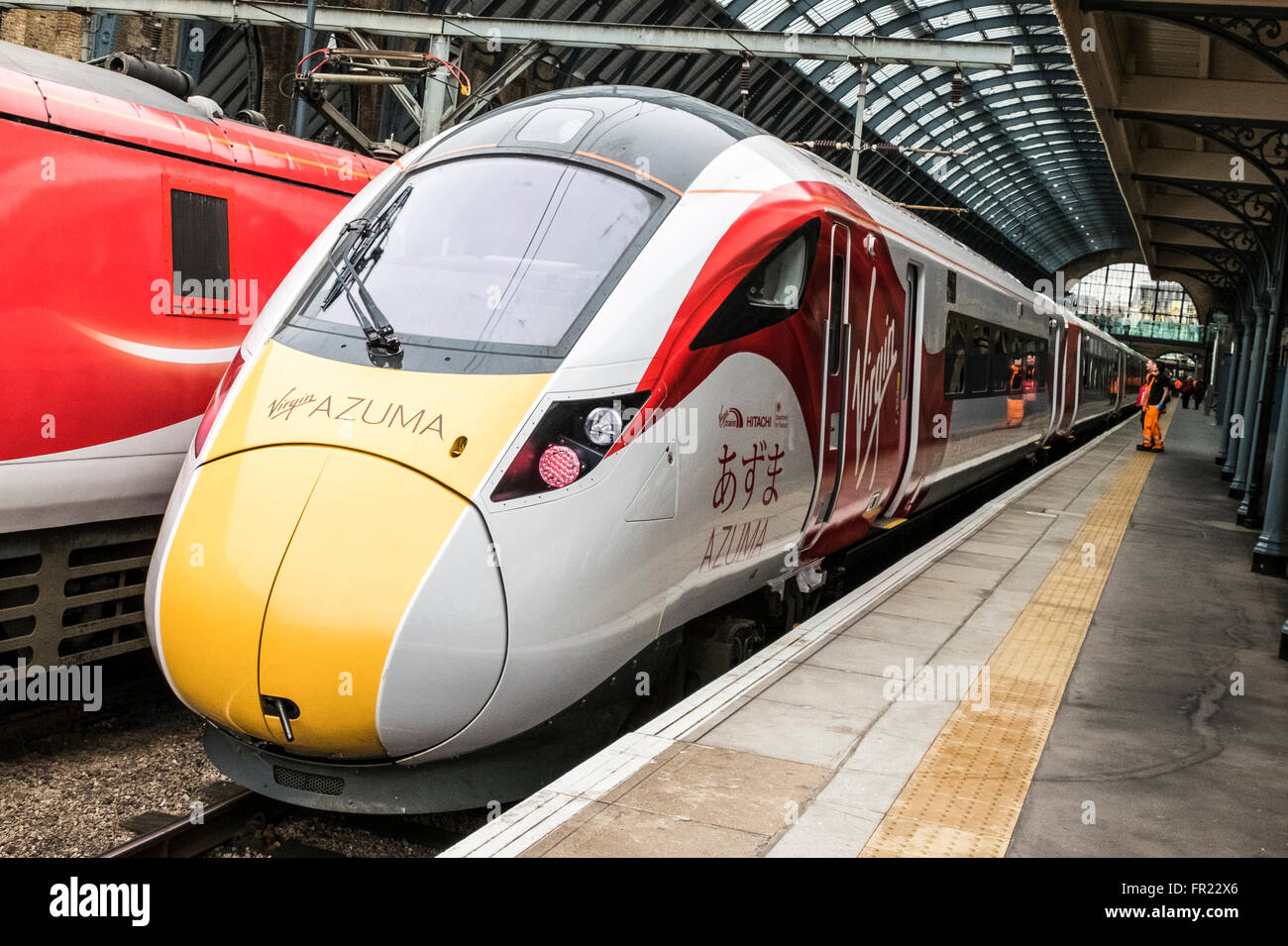 New IEP Virgin Train 800101 in Virgin colours at London Kings Cross ...