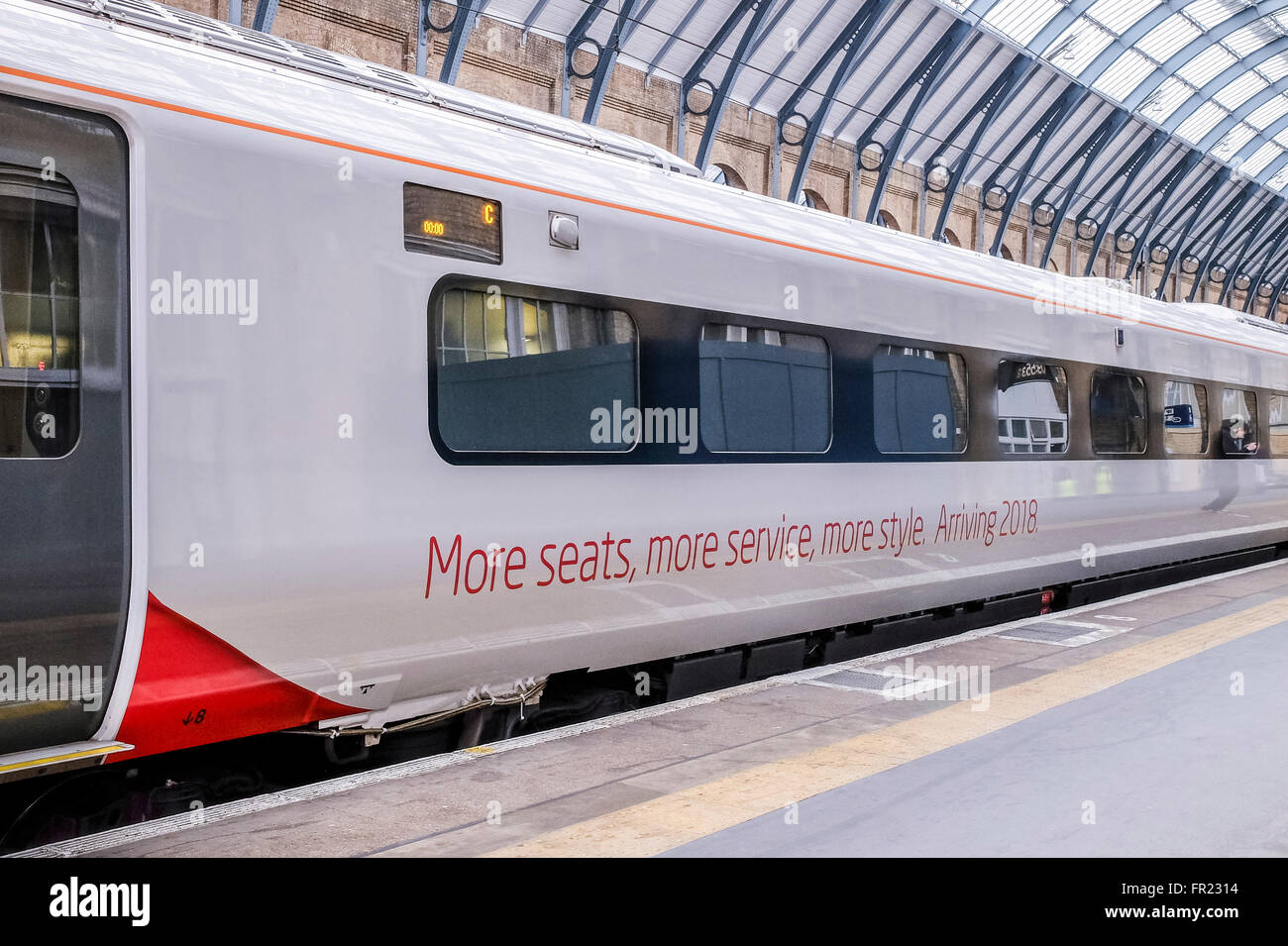 New IEP Virgin Train 800101 in Virgin colours at London Kings Cross ...