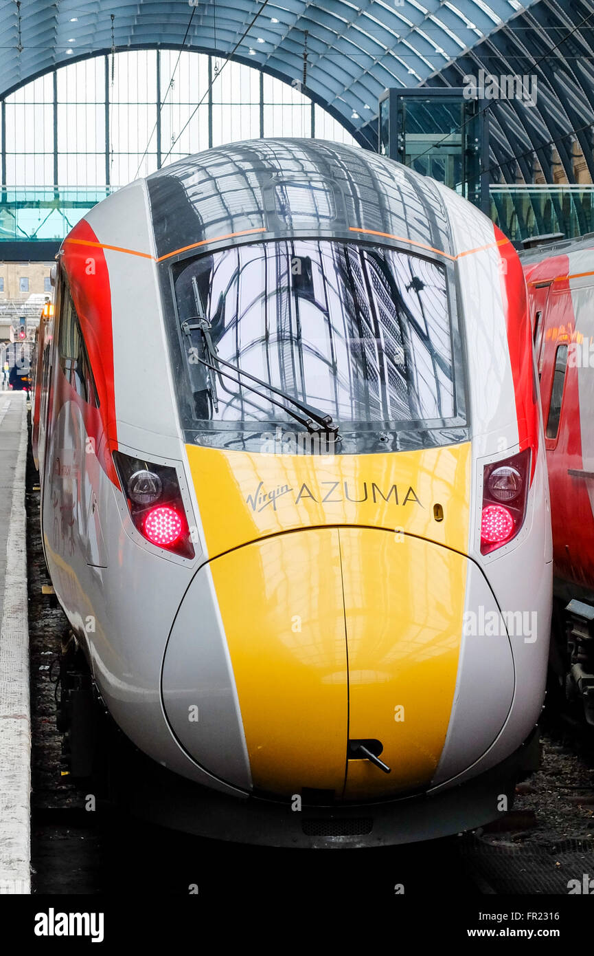 New IEP Virgin Train 800101 in Virgin colours at London Kings Cross ...