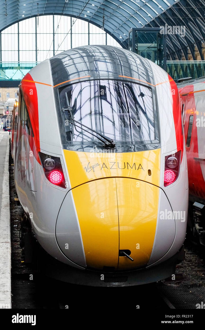 New IEP Virgin Train 800101 in Virgin colours at London Kings Cross ...