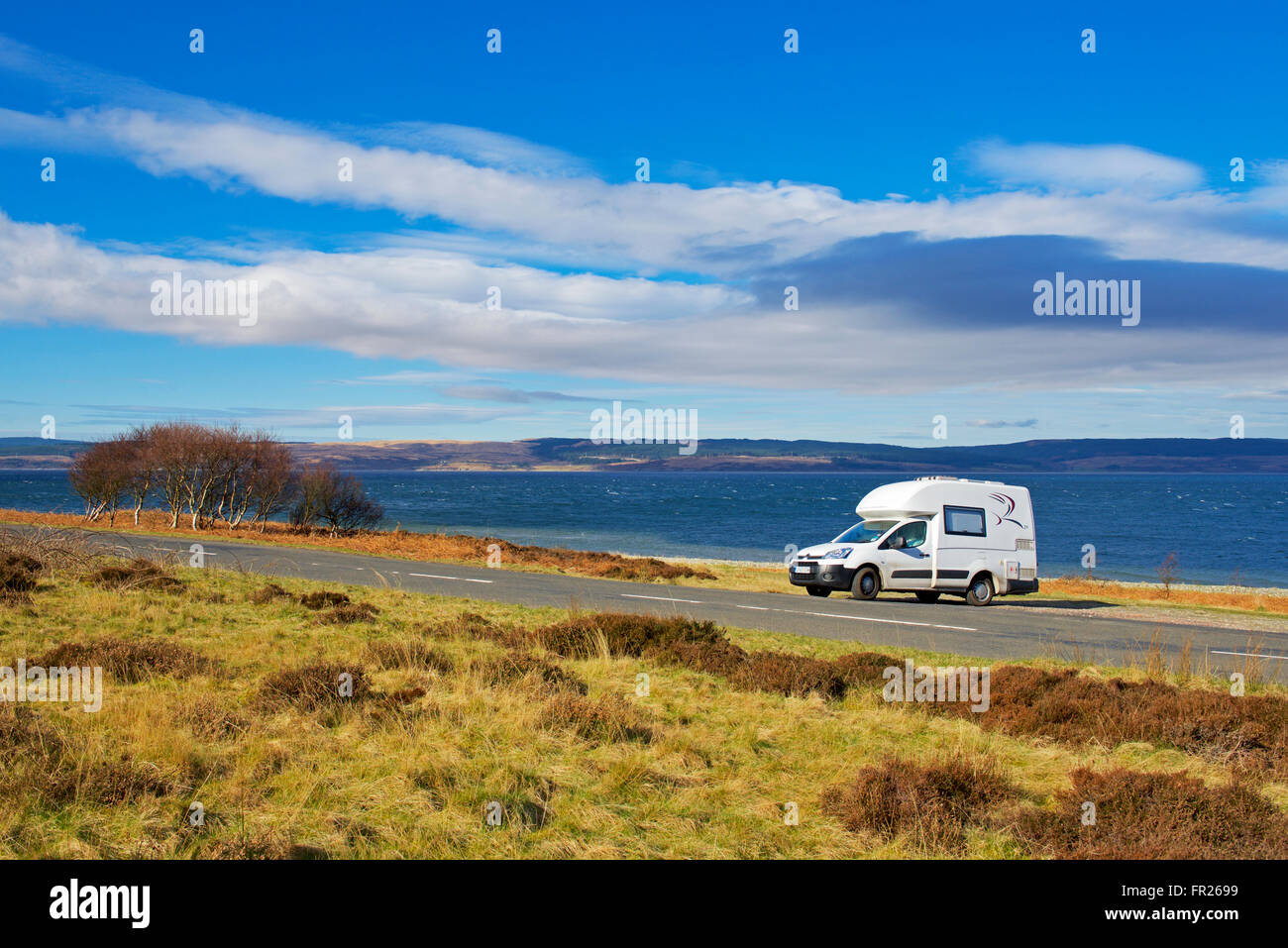 Small motorhome, Romahome 25, parked by the sea, Isle of Arran, North ...