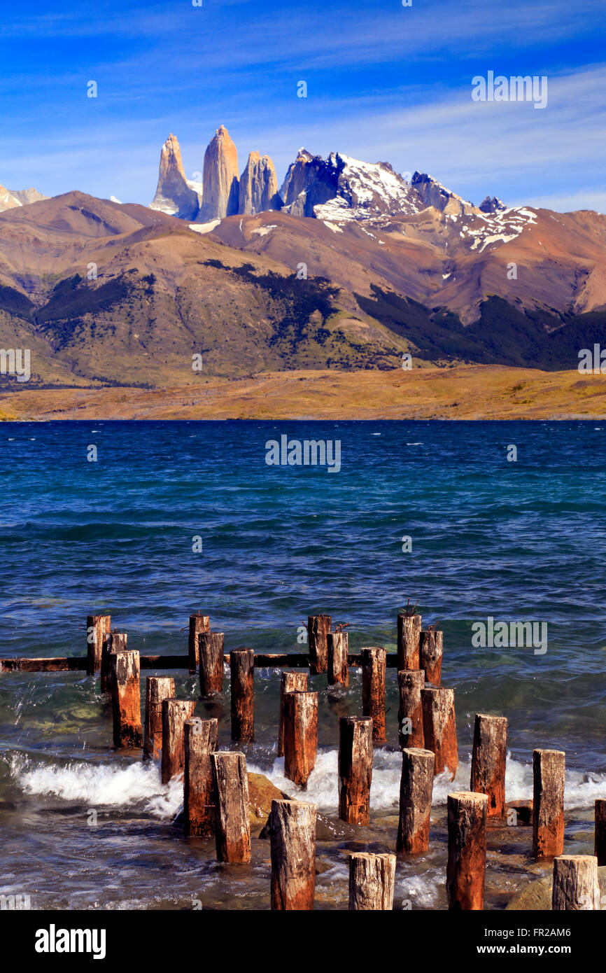Laguna Azul, Torres del Paine National Park, Chile Stock Photo - Alamy