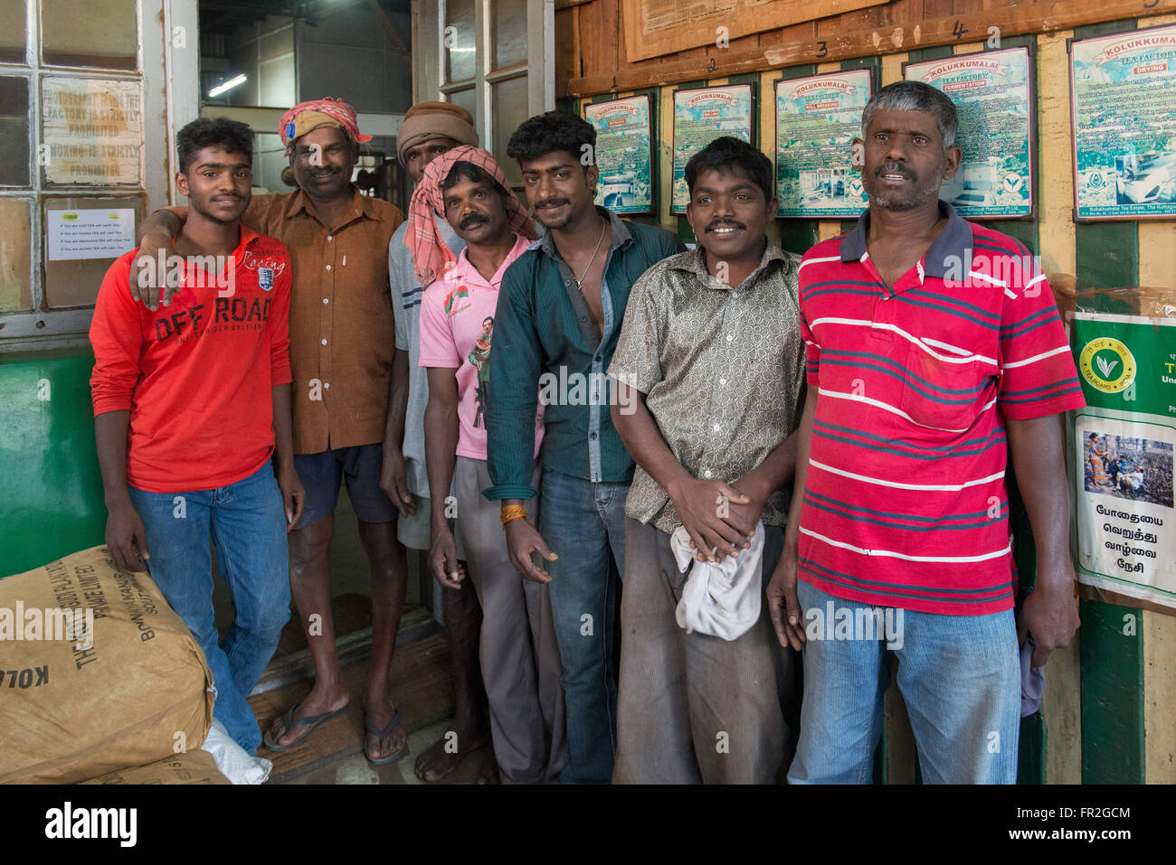 Tea Factory Workers, Kolukkumalai Tea Estate, Western Ghats Stock Photo ...
