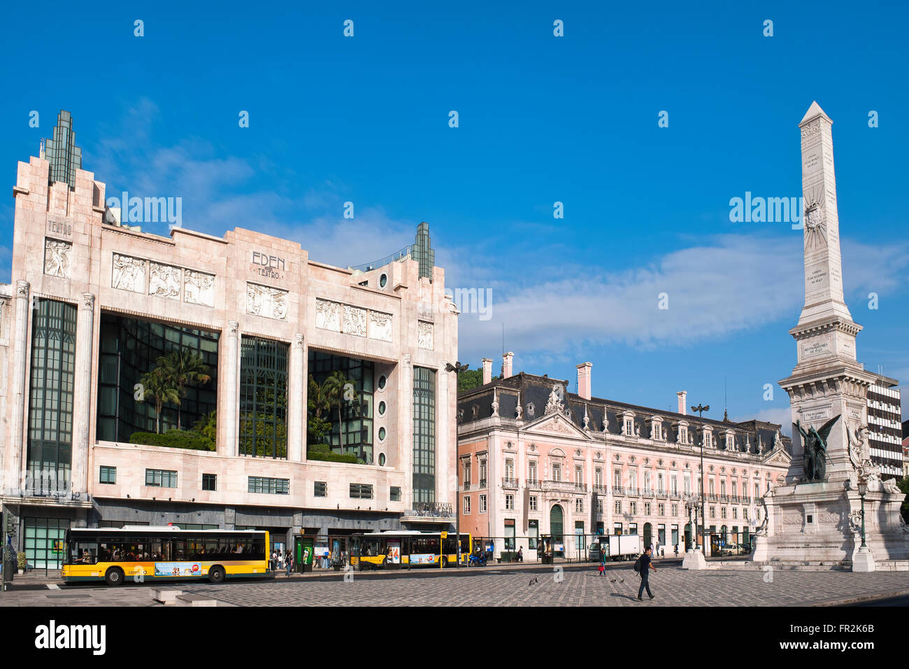 Praça dos Restauradores, Eden Theater and Obelisk, Baixa district ...
