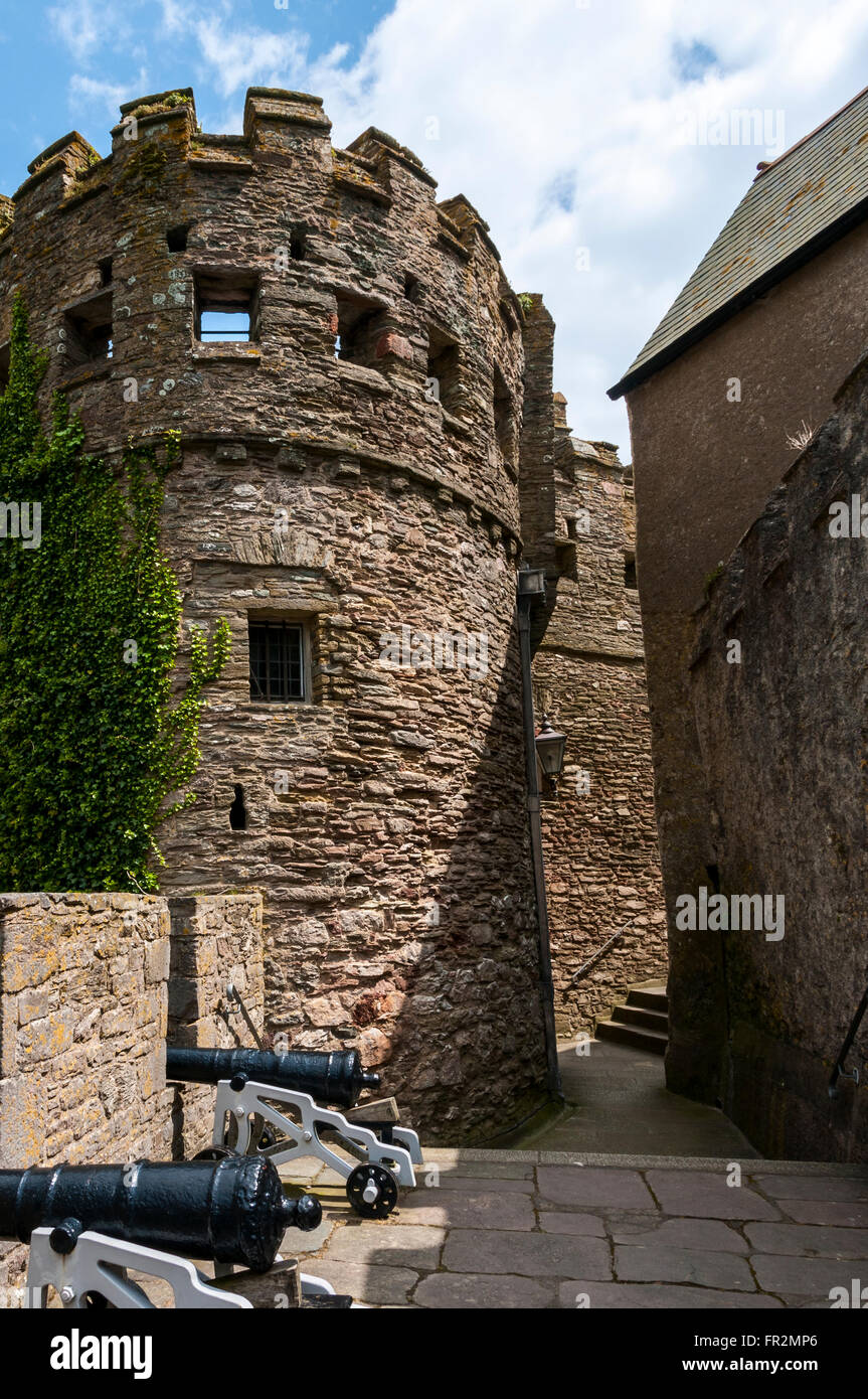 Cannons on a gun platform guard the entrance to the River Dart ...