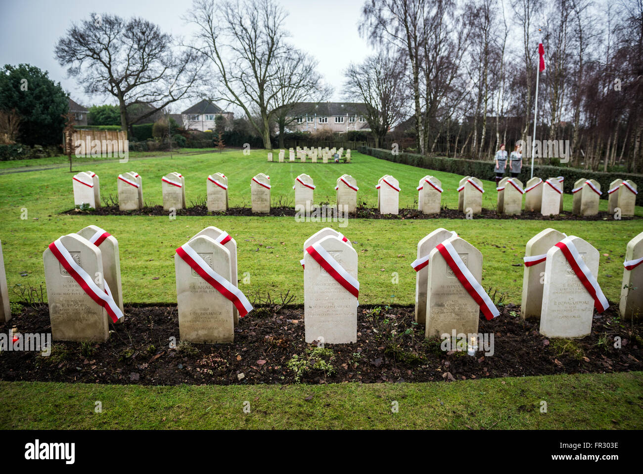 Scouts during guard of honour on Polish War Graves on Corstorphine Hill ...