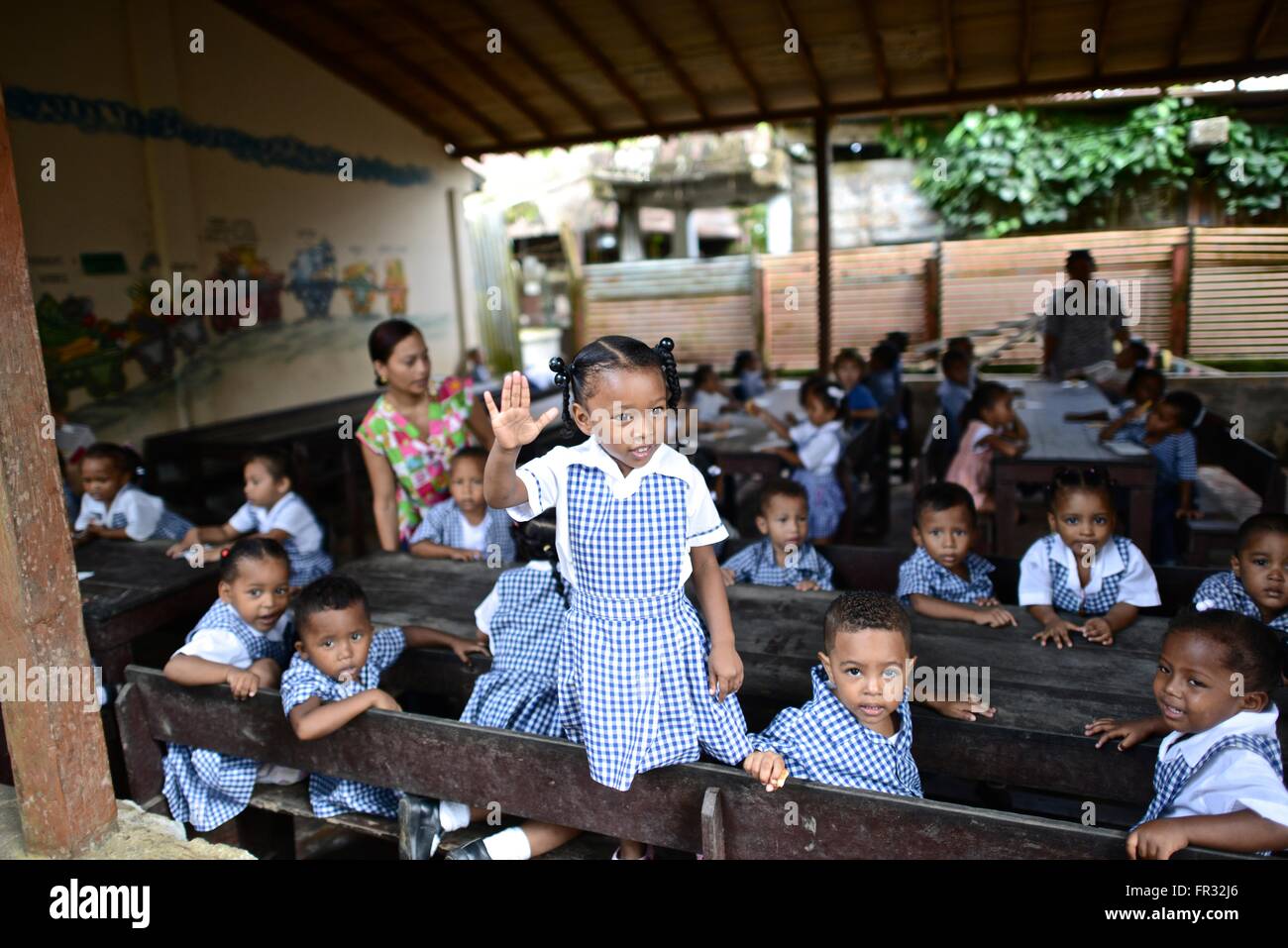 Colombian children in a classroom Stock Photo - Alamy