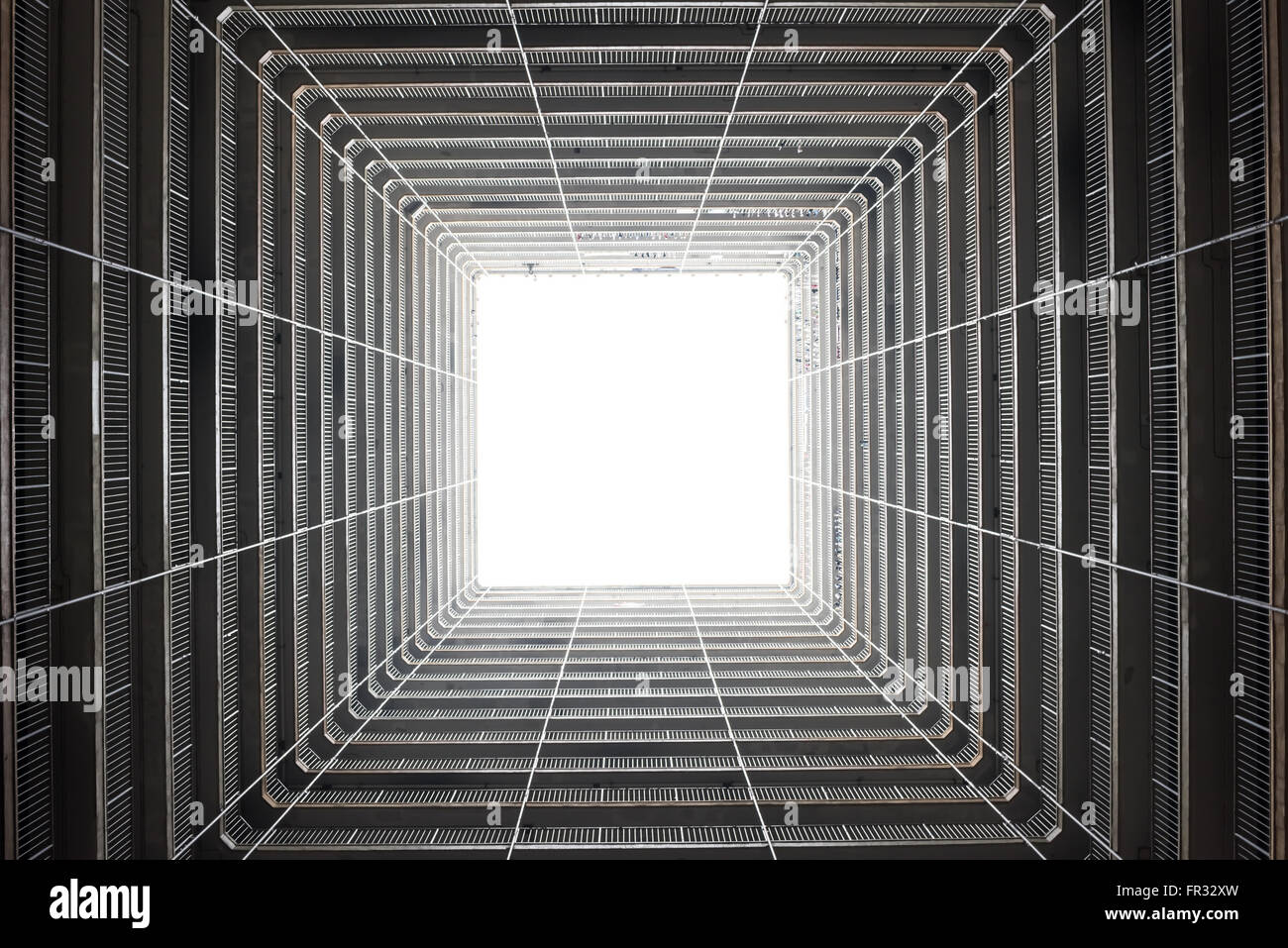 In a square building center look up Stock Photo - Alamy