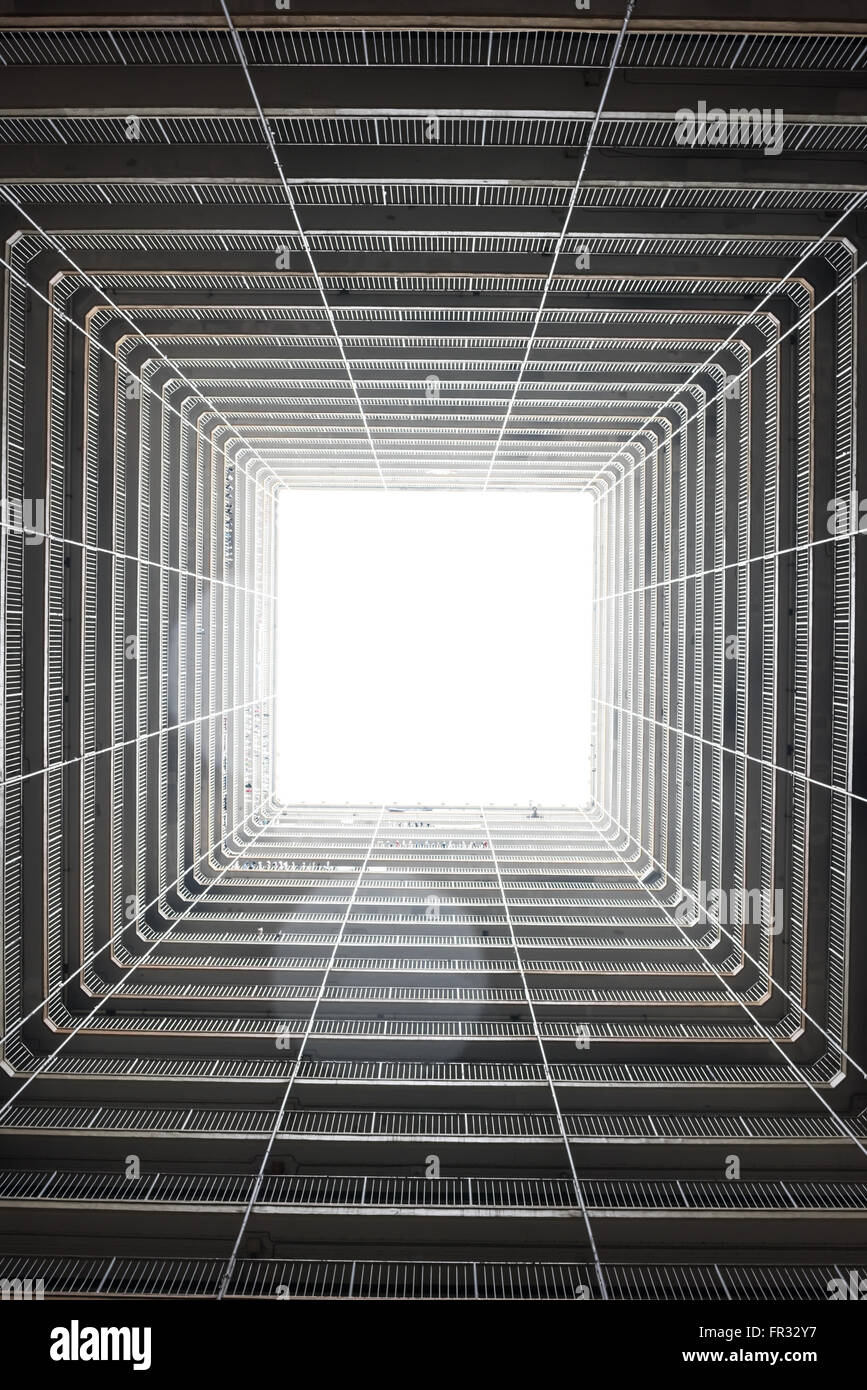 In a square building center look up Stock Photo - Alamy