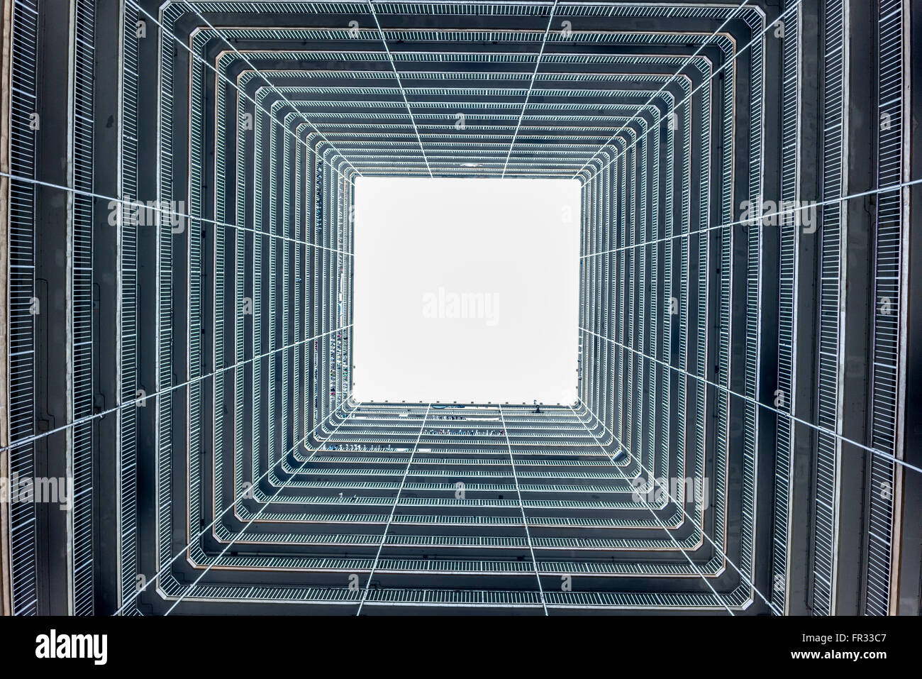 In a square building center look up Stock Photo - Alamy