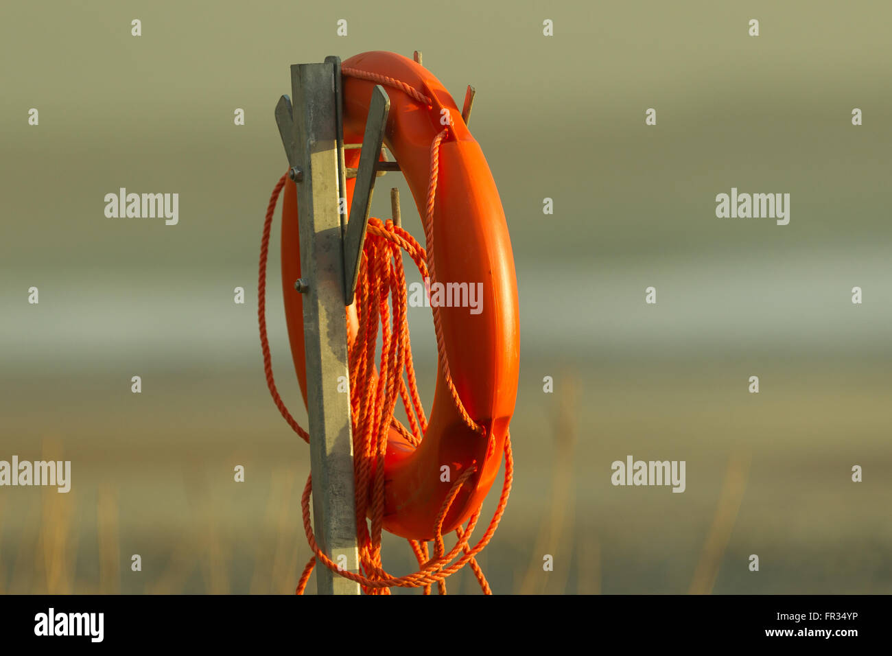 Life buoys, life rings safety equipment orange color Stock Photo - Alamy