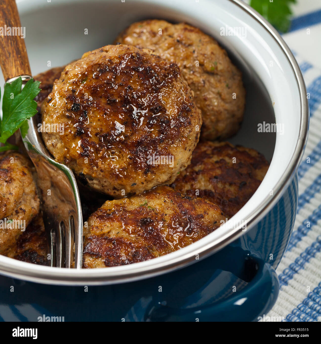 Small Cutlets or Sausage Patties Stock Photo - Alamy