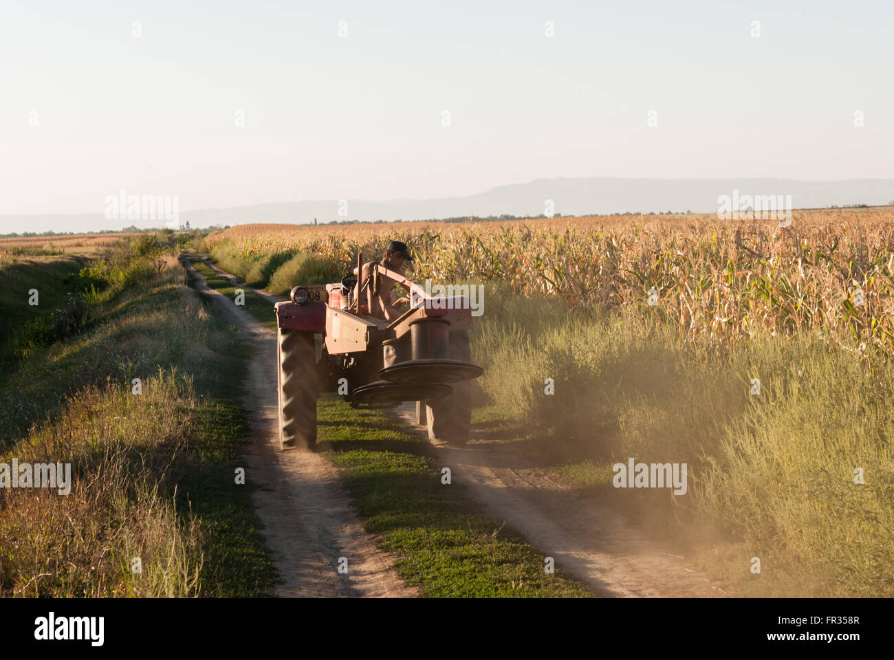 Young man sitting on tractor hi-res stock photography and images - Alamy