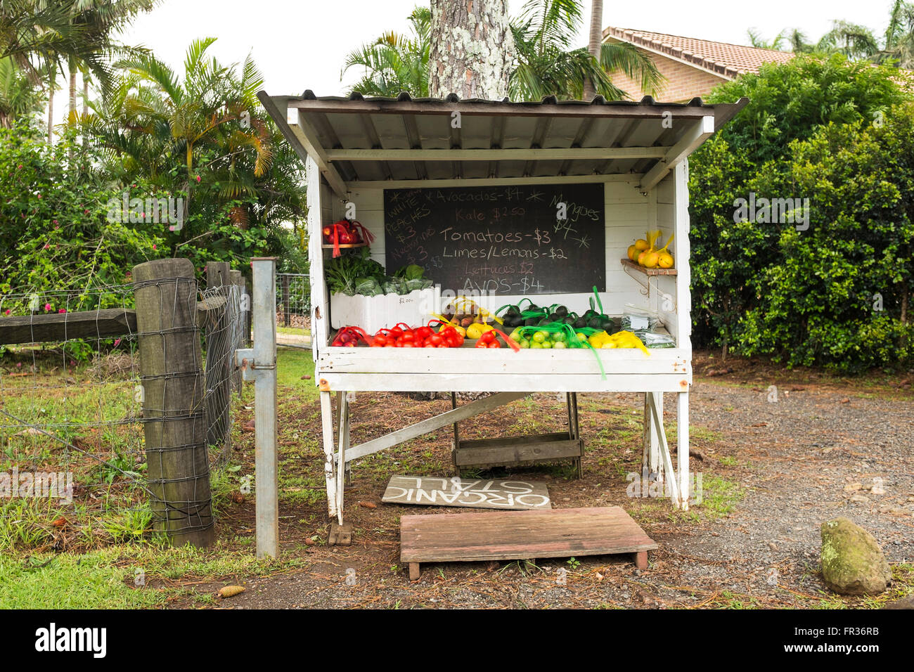 Roadside farmers' stalls close to Byron Bay, NSW, Australia Stock Photo ...