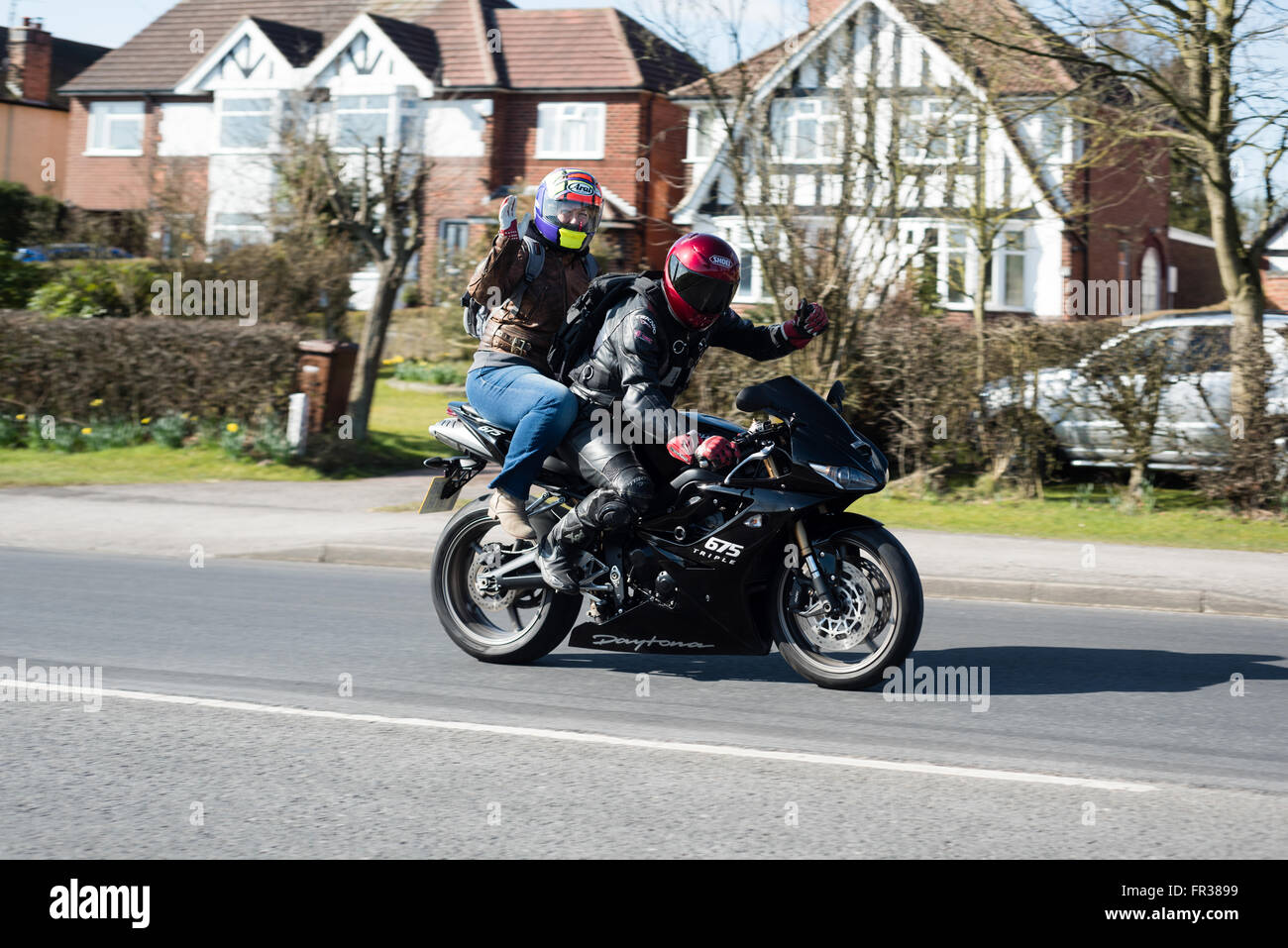 Motorcyclist In The UK Stock Photo - Alamy