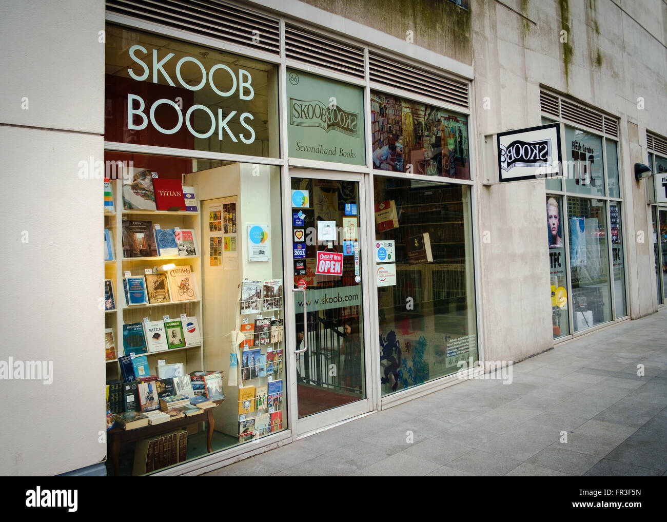 The entrance to underground secondhand bookshop Skoob Books, The ...