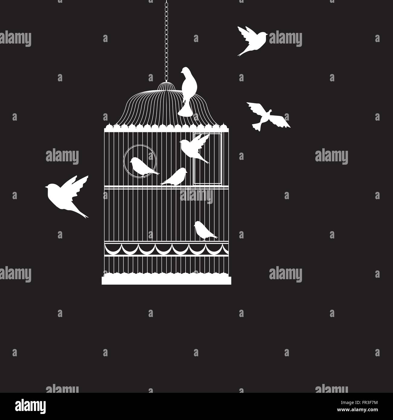 Vector illustration, of bird cage Stock Vector Image & Art - Alamy