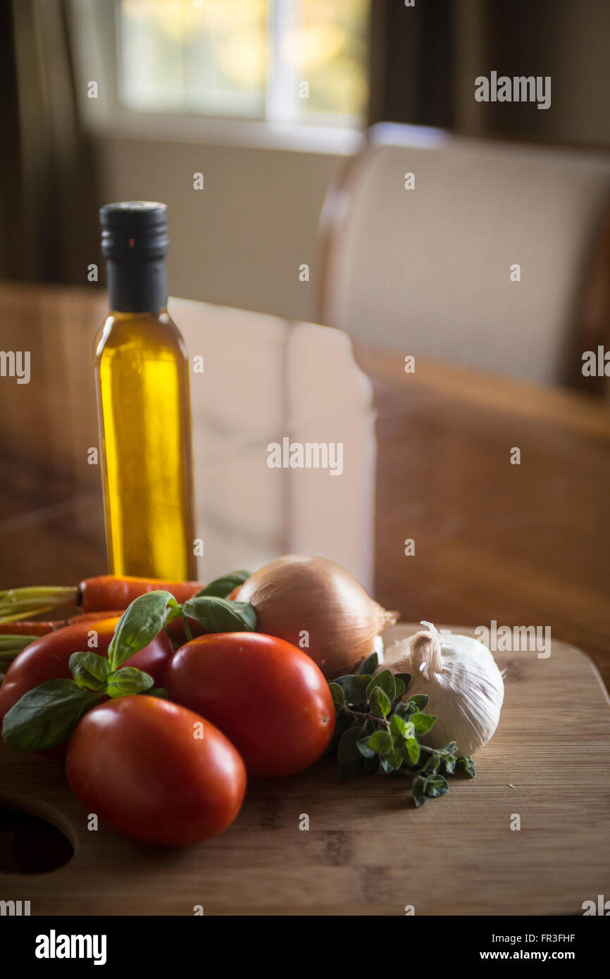 Basic Ingredients for Italian Cooking Stock Photo - Alamy