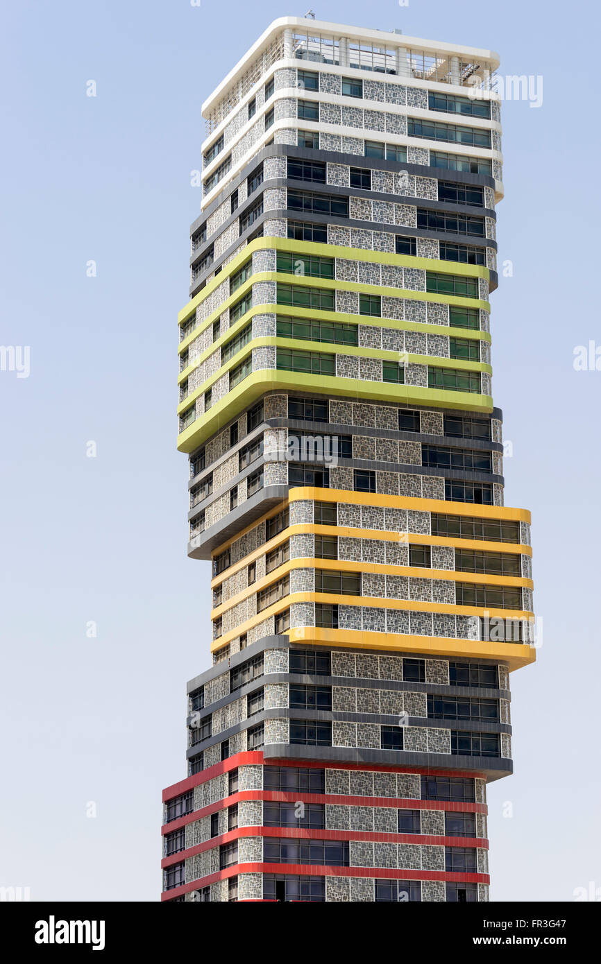 Twin Towers high-rise building under construction in Marina district in ...