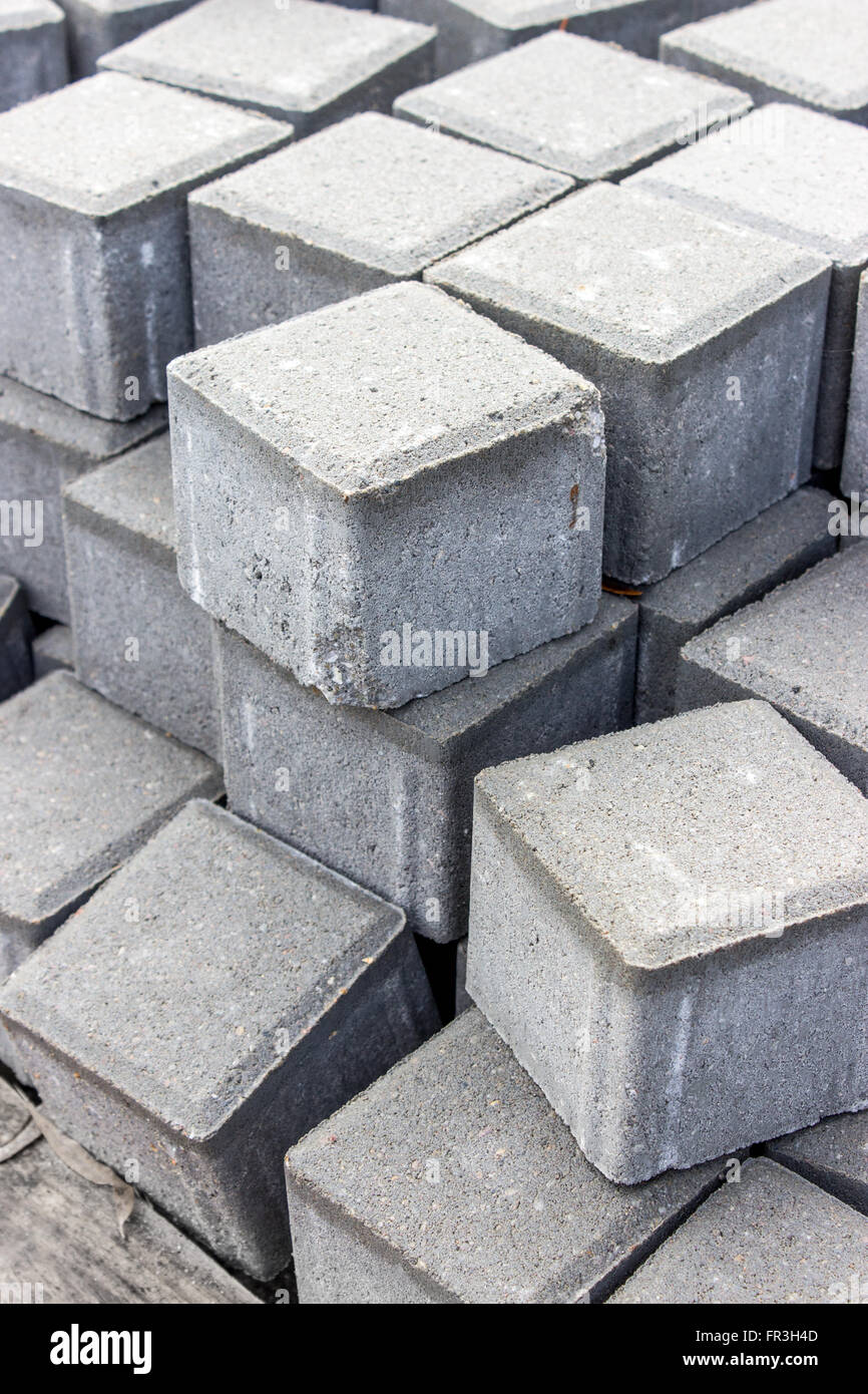 Stack with gray paving stones Stock Photo - Alamy
