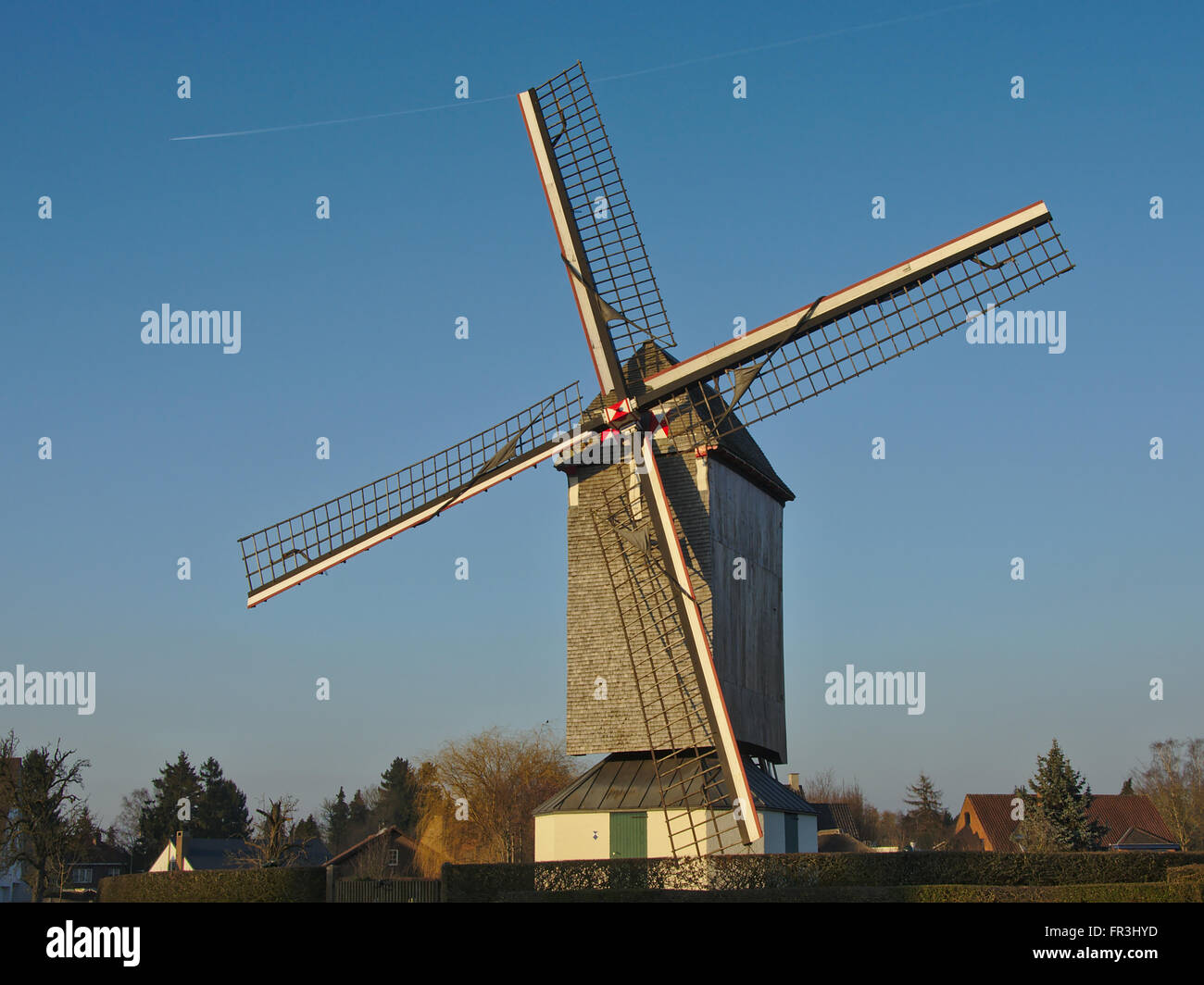 Restorated old windmill Stock Photo - Alamy