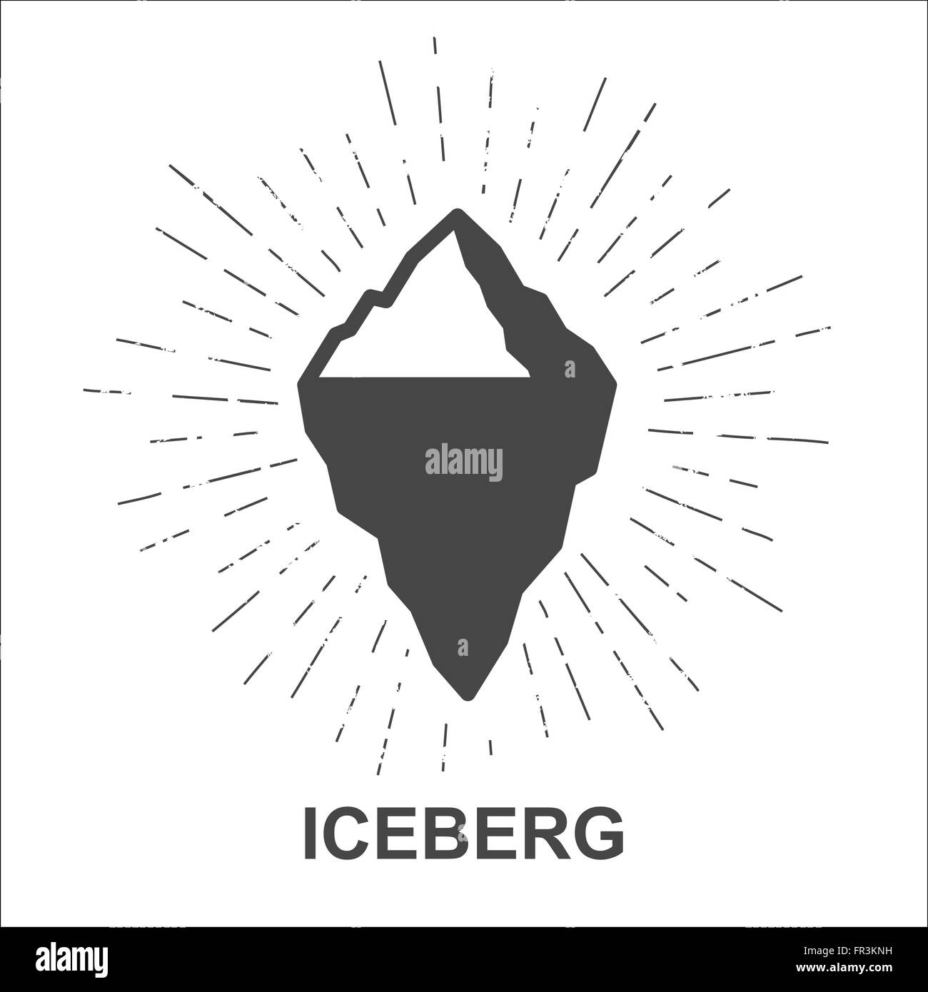 Iceberg - Monochrome hipster grunge vintage label Stock Vector Image ...