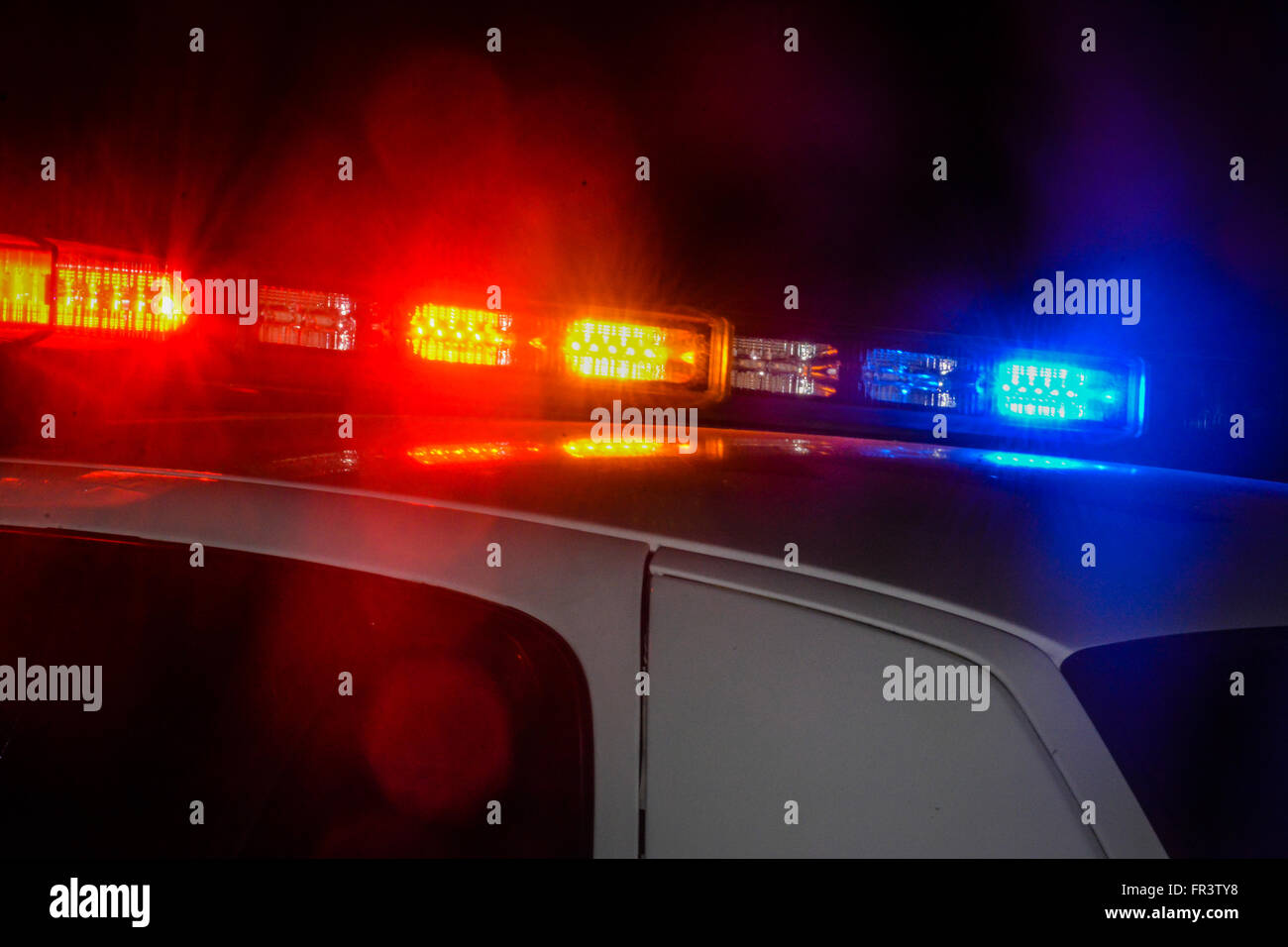 Police car lights hi-res stock photography and images - Alamy